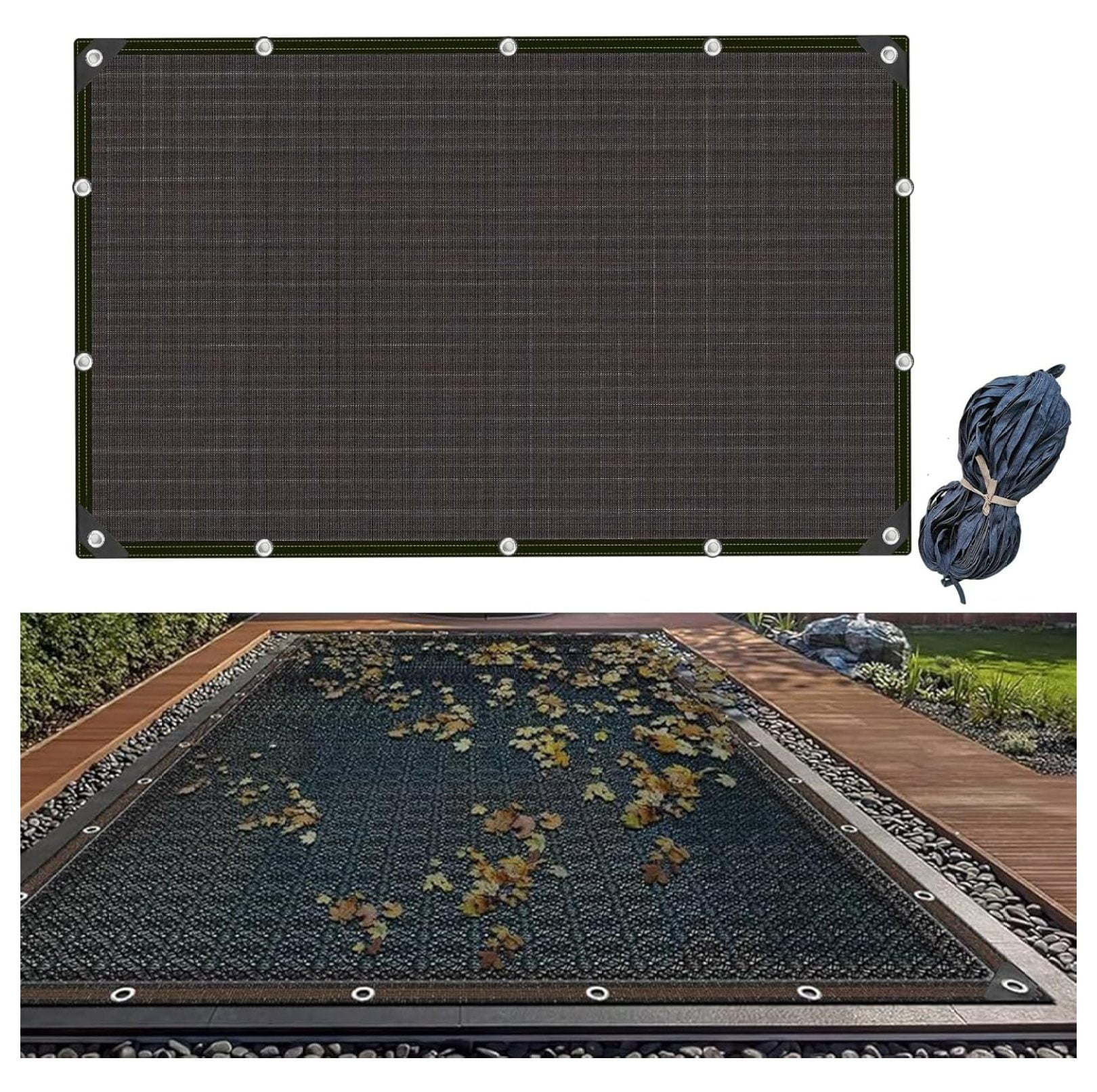 12x24FT Rectangle Pool Leaf Net Cover for Inground Pools, Mesh Pool ...