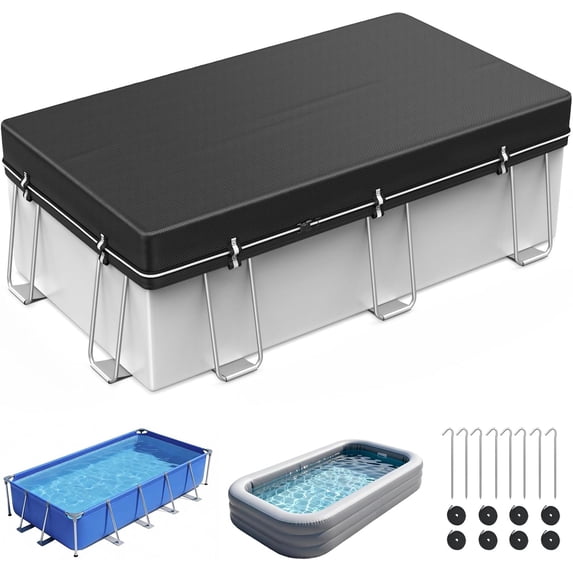 12x24Ft Rectangular Pool Cover, Swimming Pool Cover for Above Ground ...