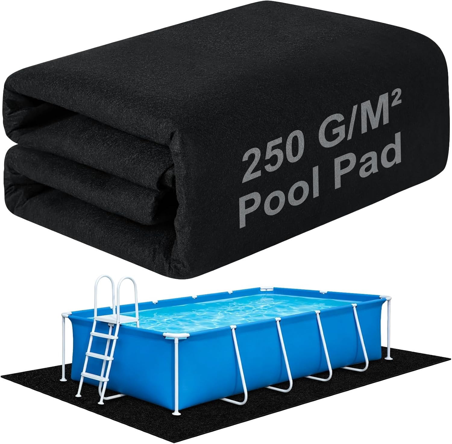 12x24Ft Rectangular Pool Liner Pad for Above Ground Swimming Pools,250g ...