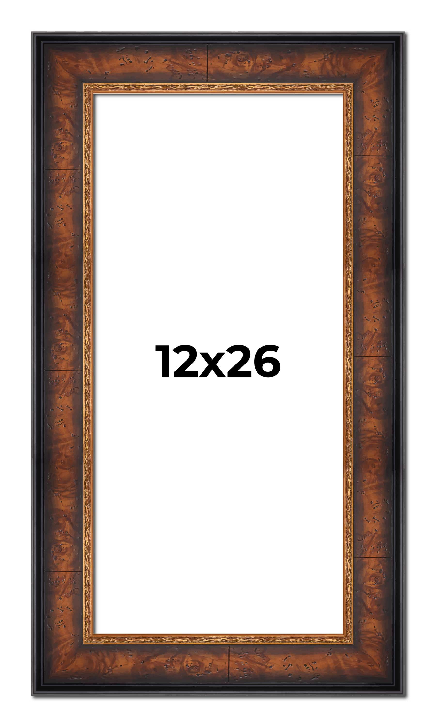 12x26 Frame Brown Walnut Gold Ornate Trim Solid Wood Plein Air Picture ...