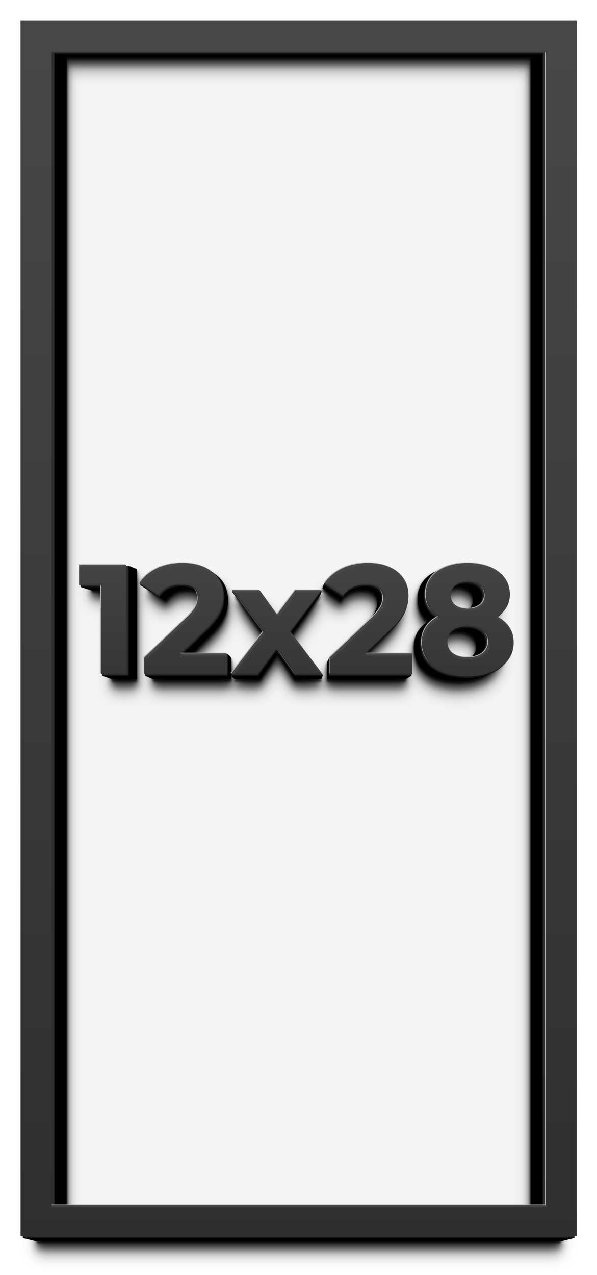 12x28 Shadow Box Frame Black | 1 inches Deep Real Wood Contemporary ...