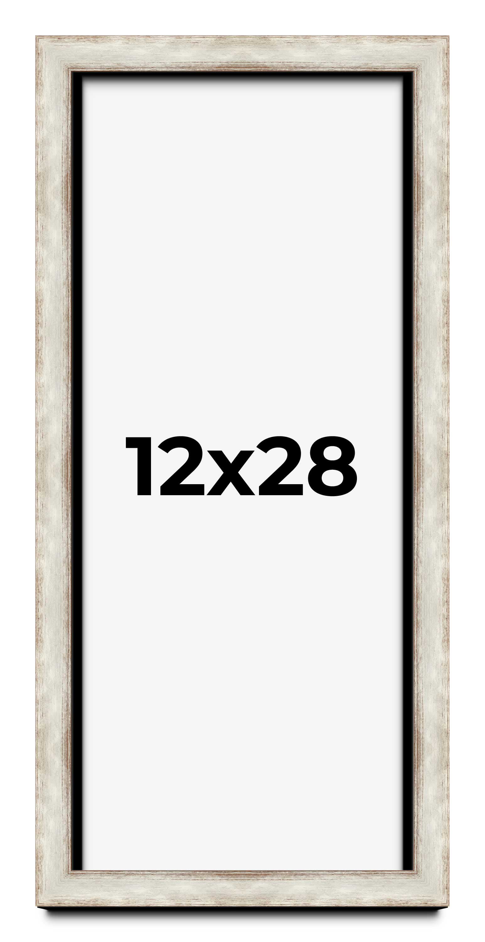 12x28 Shadow Box Frame Silver | 1.625 Inches Deep Real Wood ...