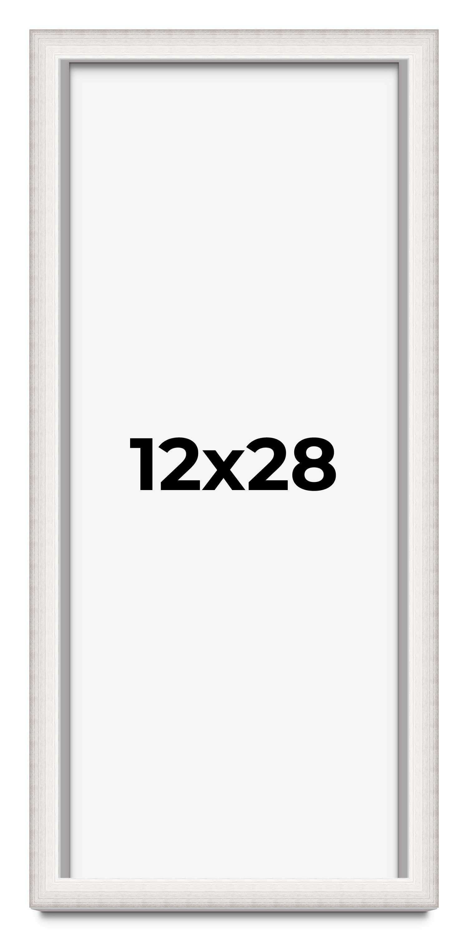 12x28 Shadow Box Silver Brushed Striped Display Frame | 1.625 Inches ...