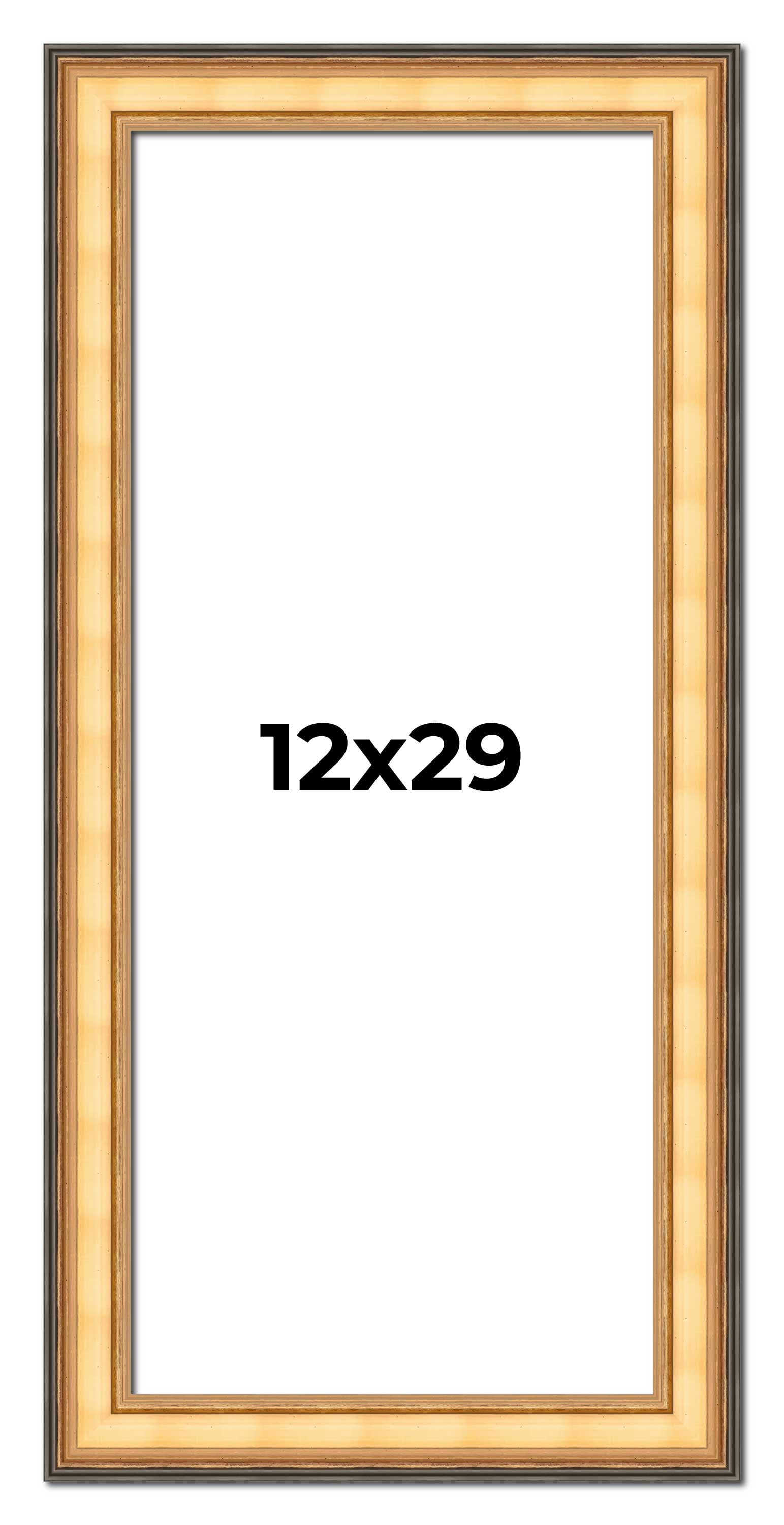 12x29 Frame Gold Plein Aire Solid Wood Picture Frame Width 2 Inches ...