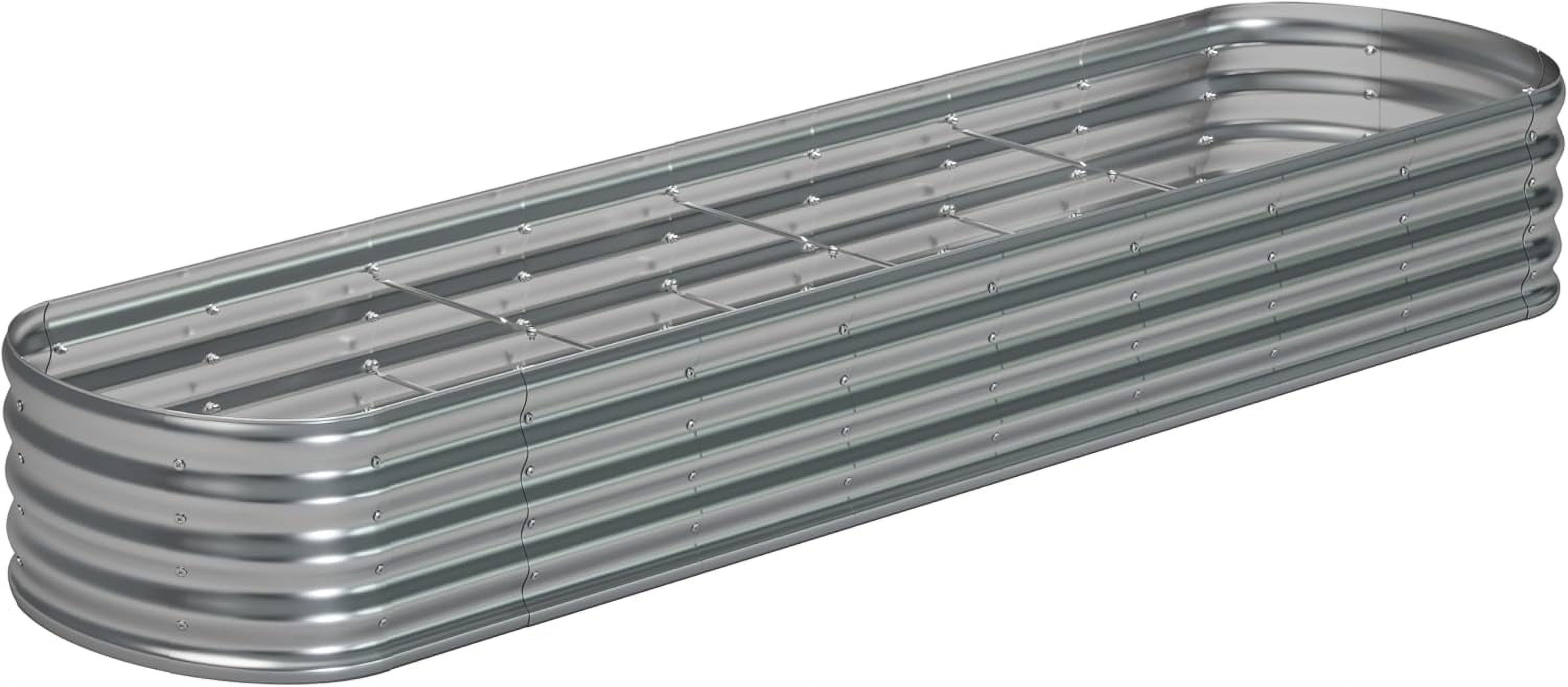 12x2x1.3 Oval Galvanized Raised Garden Bed,Outdoor Planter Box Metal ...