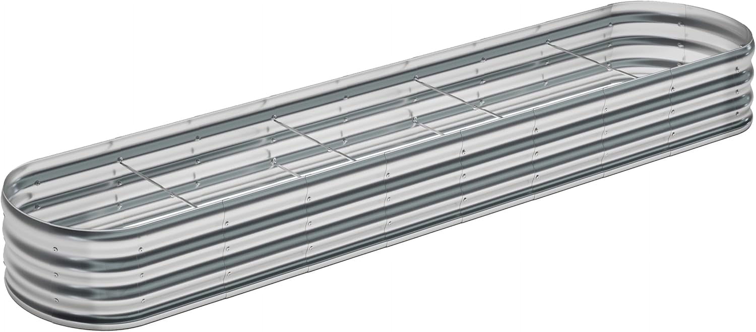 12x2x1FT Galvanized Raised Garden Bed Kit,Vegetable Boxes-Oval Metal ...