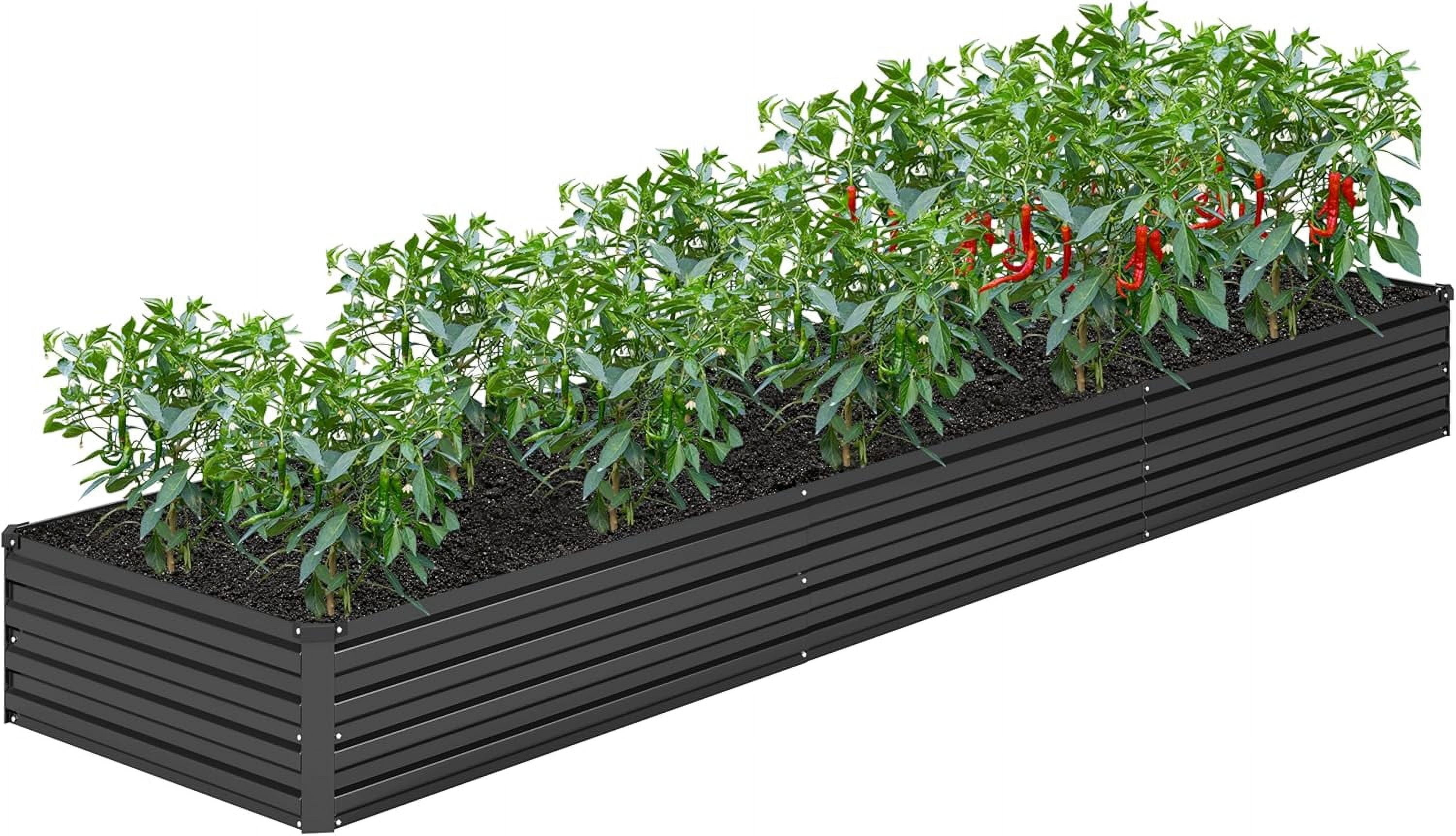 12x2x1FT Galvanized Raised Garden Bed Kit,Vegetable Boxes-Rectangle ...