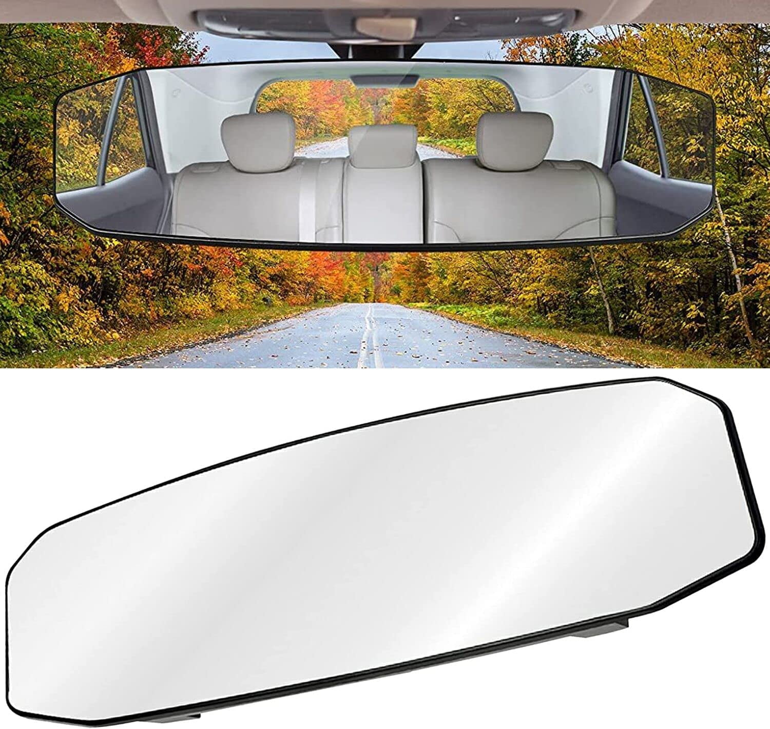 12x3.6'' Rear view Mirror Largest Panoramic Wide Angle Rearview Mirror ...