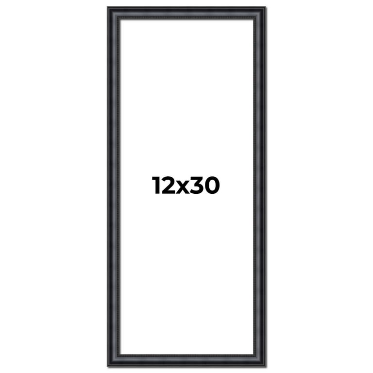 12x30 Frame Black Real Wood Picture Frame Width 1.25 inches Interior Frame Depth 0.5 inches Walmart