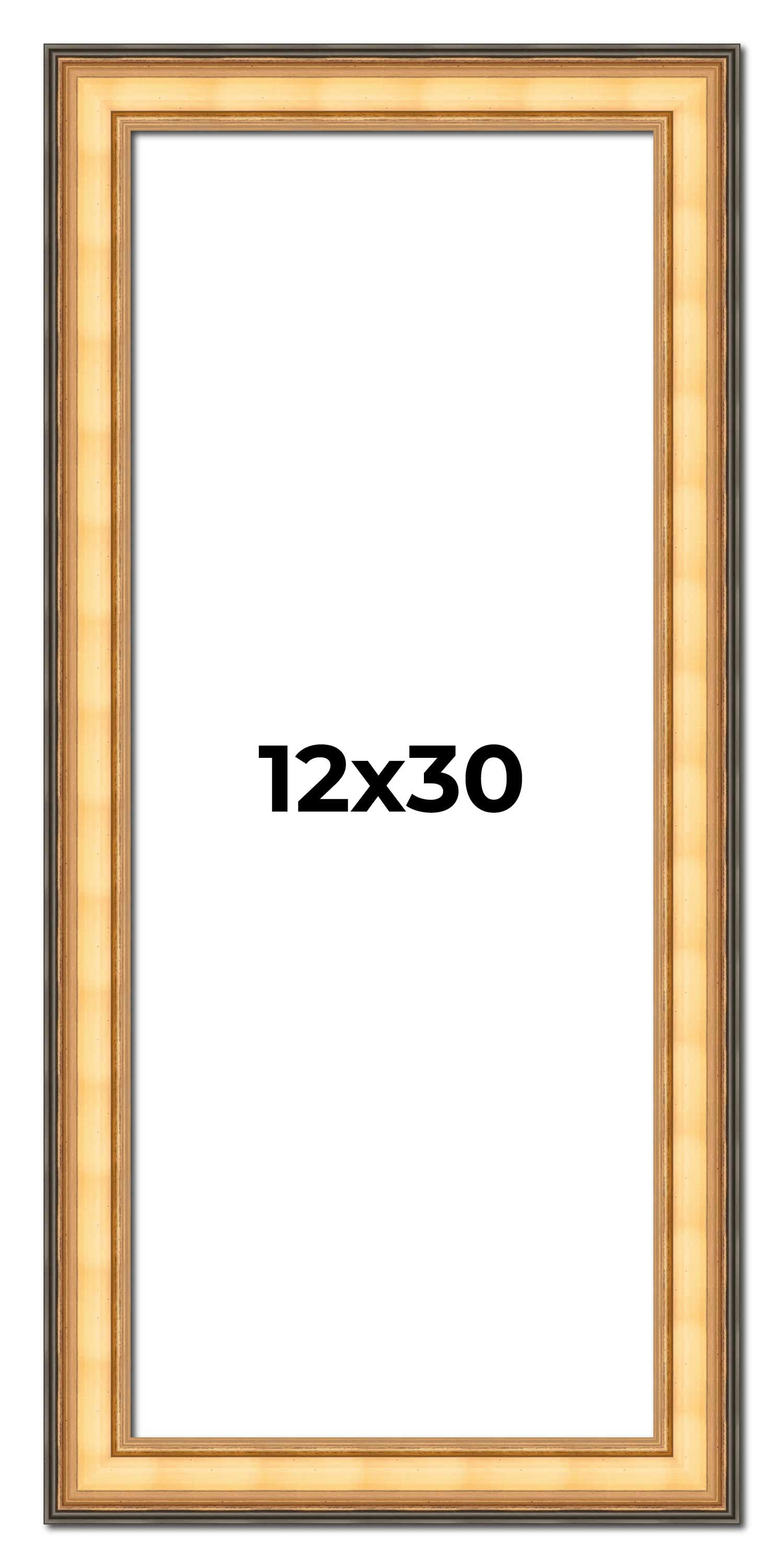12x30 Frame Gold Plein Aire Solid Wood Picture Frame Width 2 Inches ...