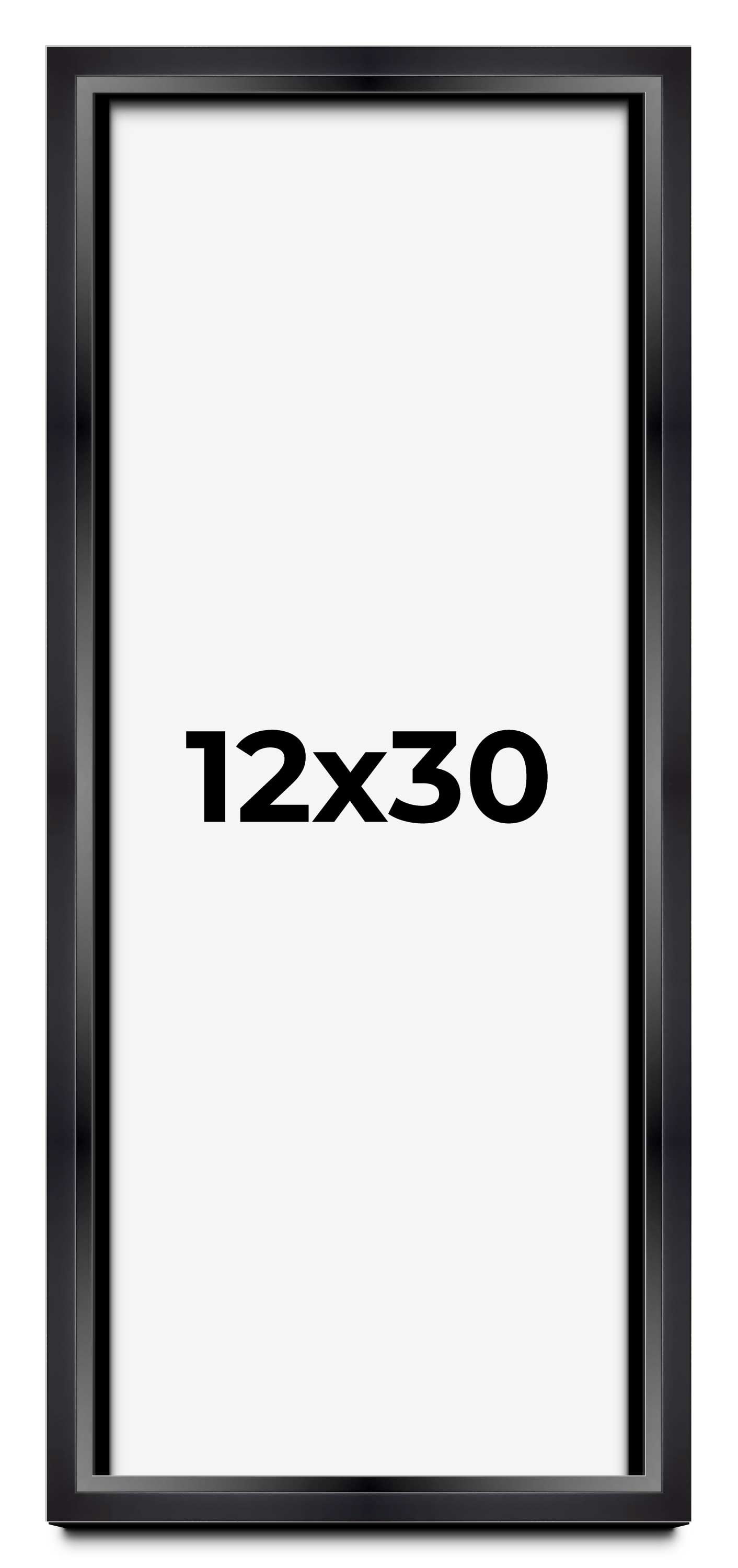 12x30 Shadow Box Frame Black | 1.25 inches Deep Real Wood Contemporary ...