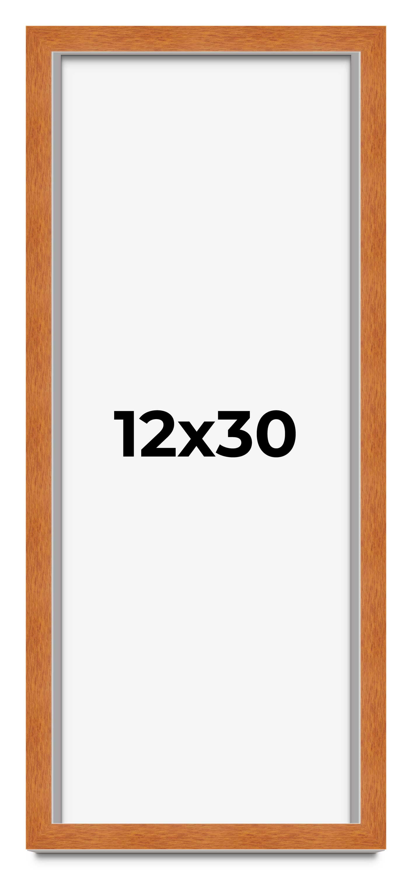 12x30 Shadow Box Frame Brown | 0.875 Inches Deep Real Wood Contemporary ...