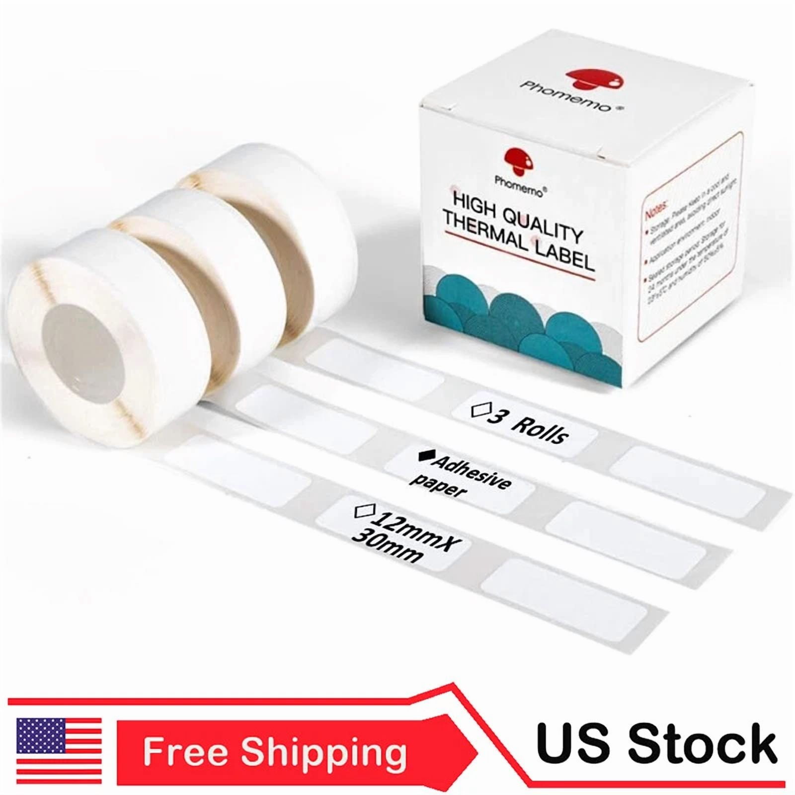 12x30mm 210PCS/Roll Label Maker Tape Sticker Thermal Paper Self ...