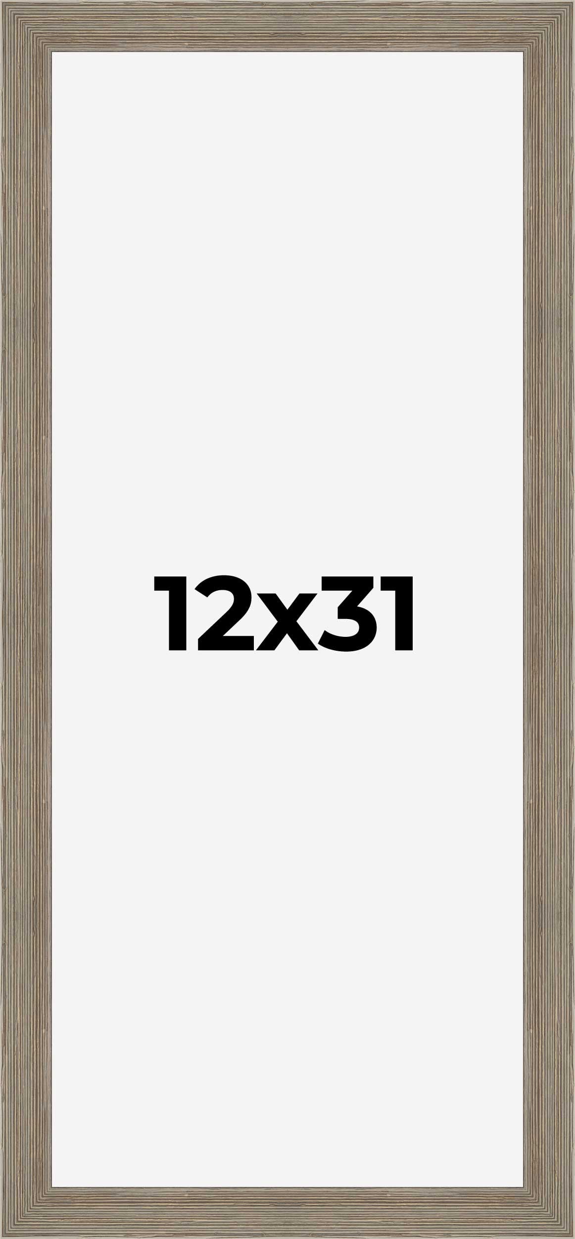 12x31 Frame Gray Barnwood Rustic Solid Wood Picture Frame | 1.5 Inch ...