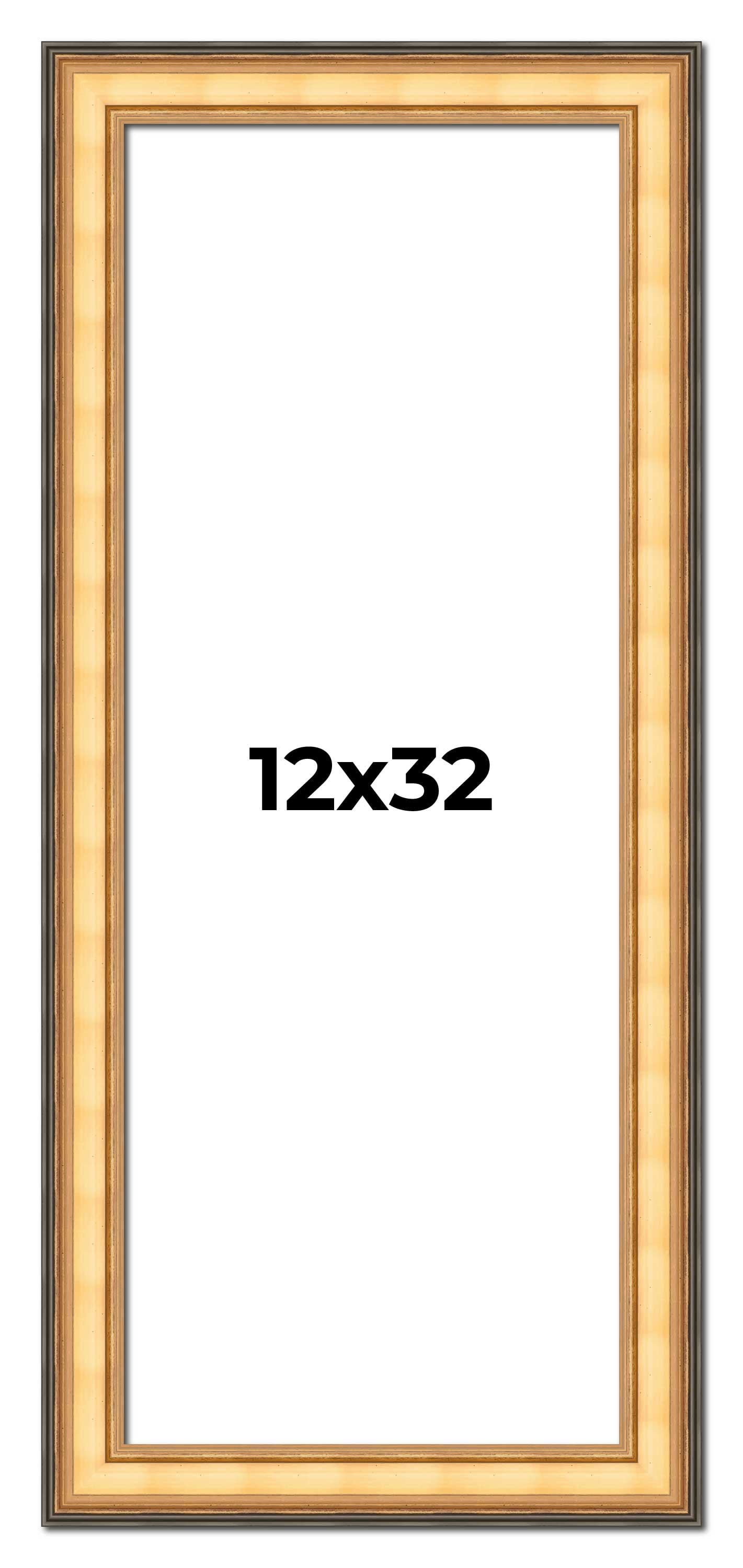 12x32 Frame Gold Plein Aire Solid Wood Picture Frame Width 2 Inches ...