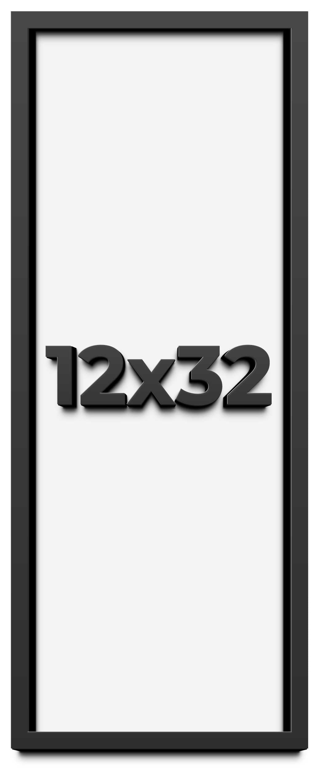 12x32 Shadow Box Frame Black | 1 inches Deep Real Wood Contemporary ...