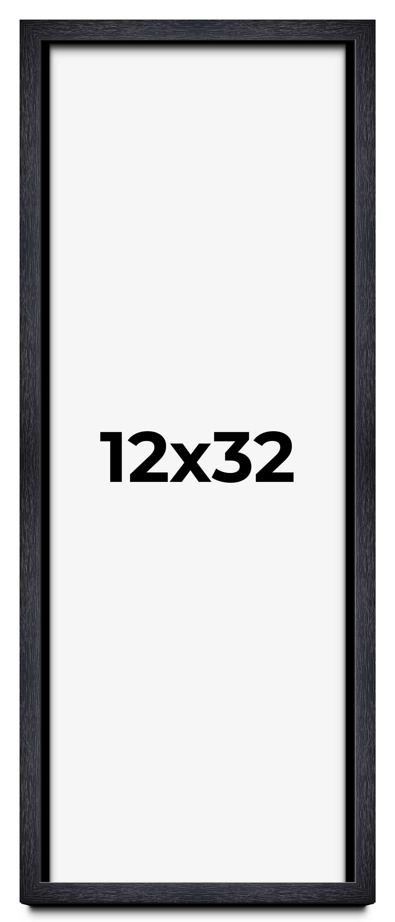 12x32 Shadow Box Frame Black | 1 Inches Deep Real Wood Farmhouse ...