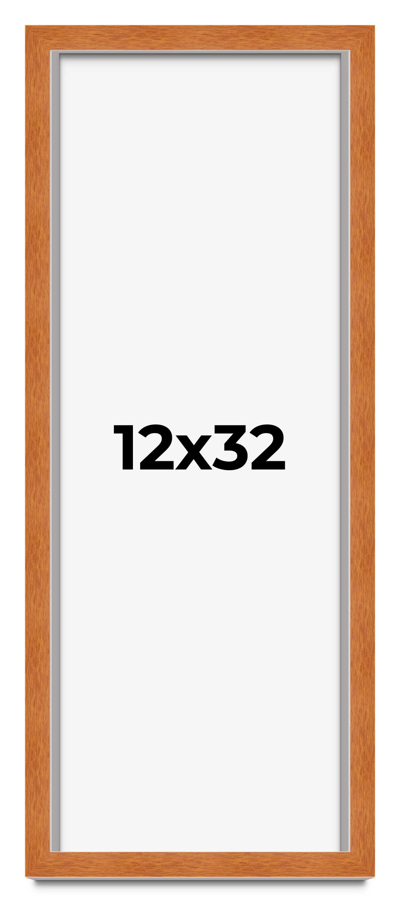 12x32 Shadow Box Frame Brown | 0.875 Inches Deep Real Wood Contemporary ...