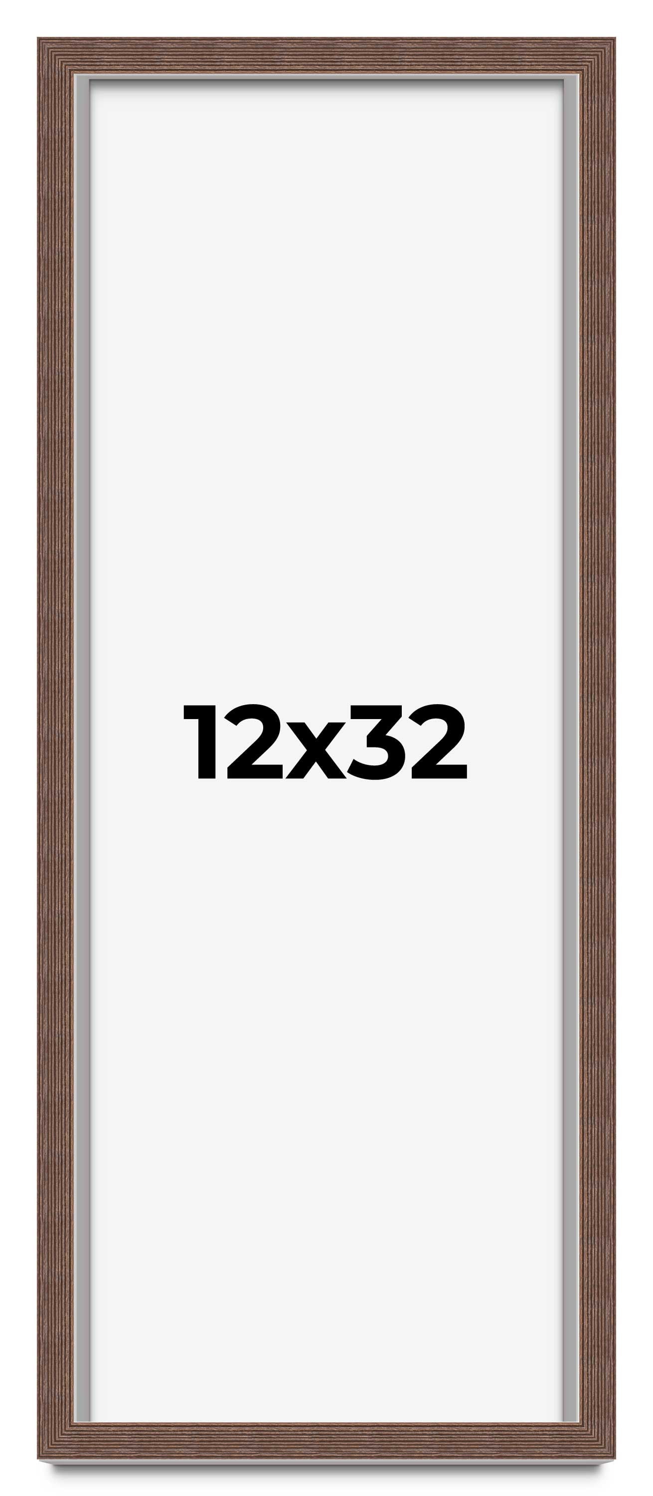 12x32 Shadow Box Frame Brown | 1.125 inches Deep Real Wood Rustic ...