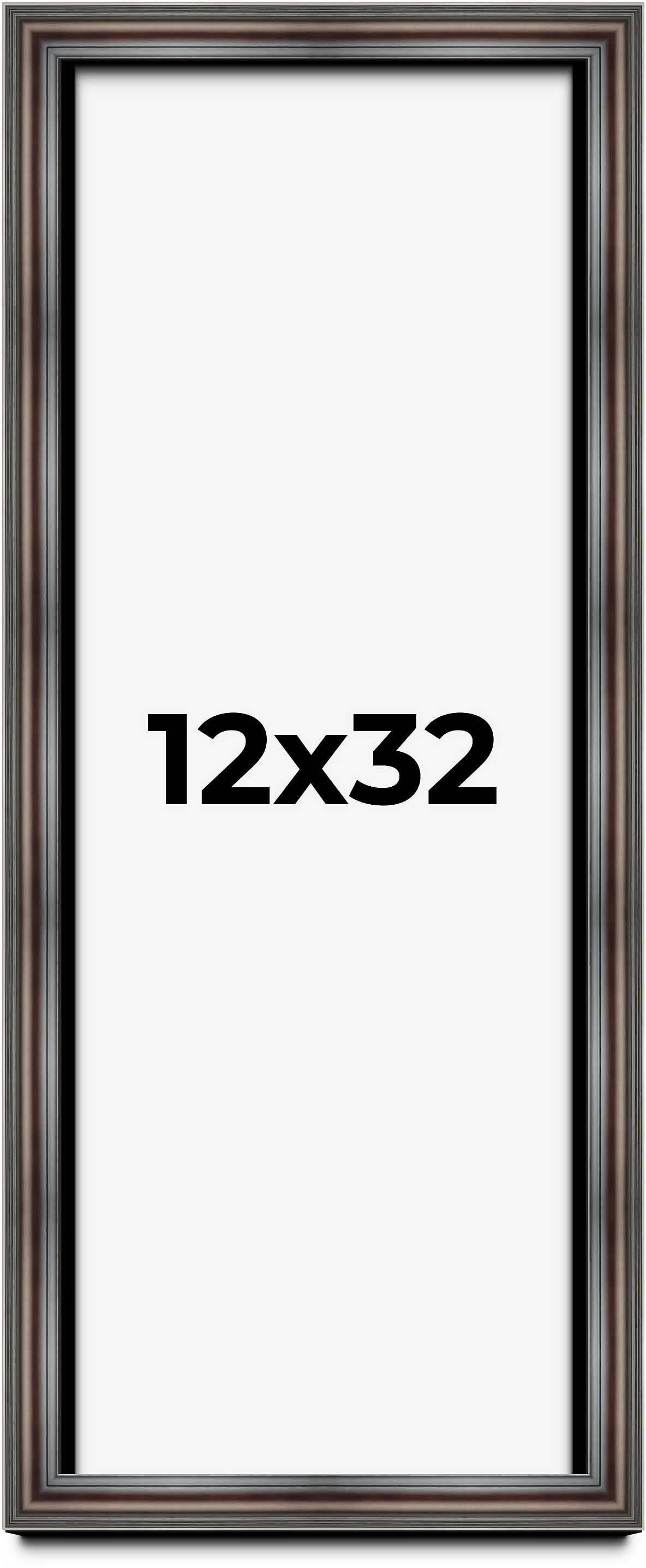 12x32 Shadow Box Frame Brown Cherry | 2.625 Inches Deep Pine Wood ...