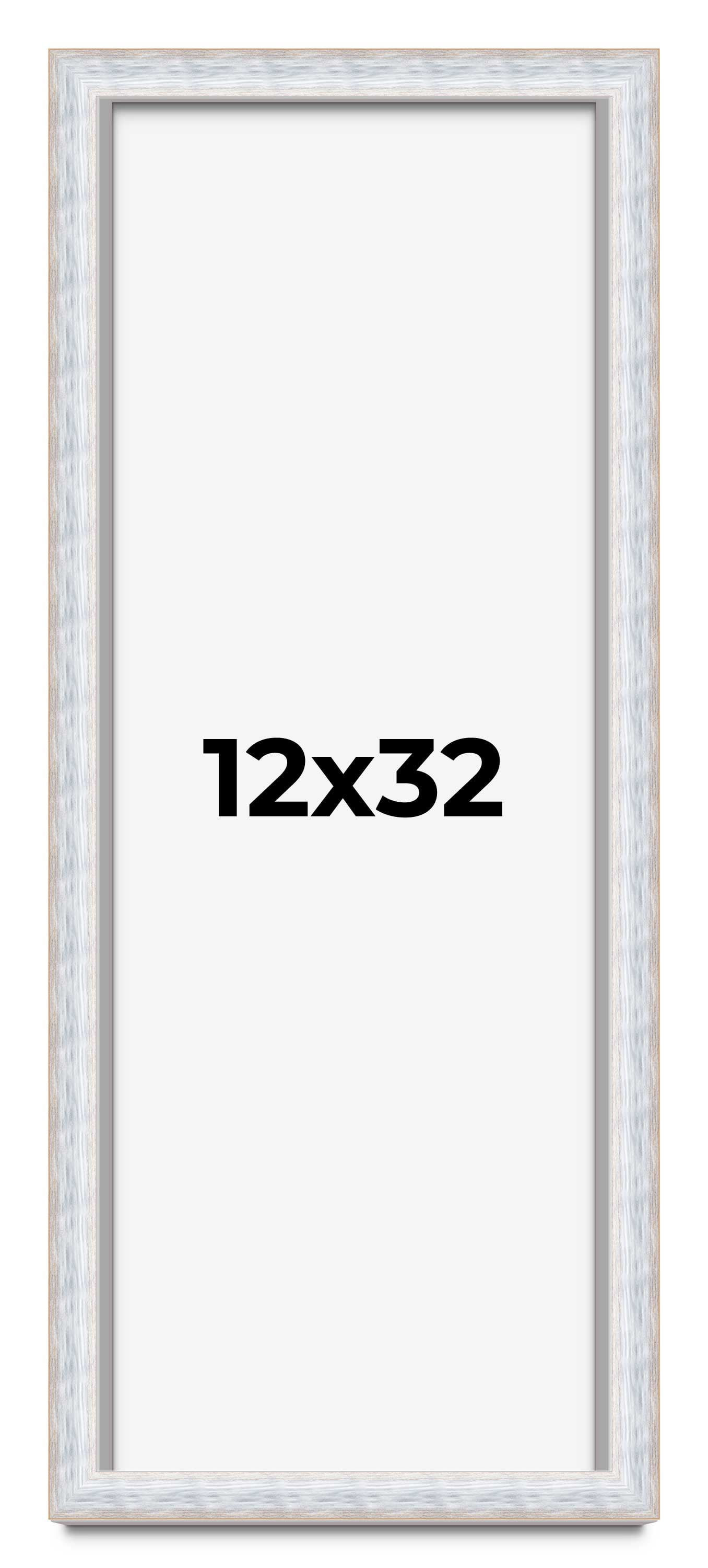 12x32 Shadow Box Frame Silver | 1.625 Inches Deep Real Wood ...