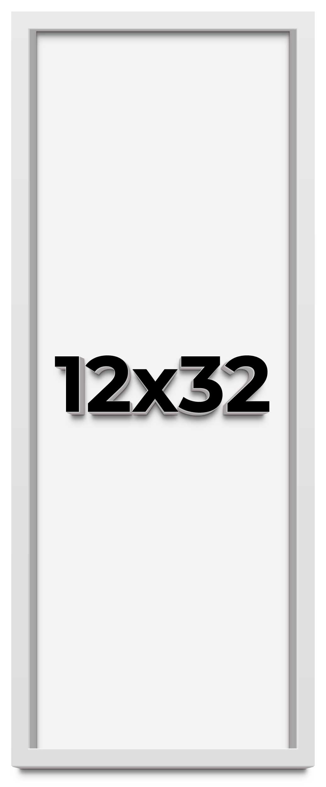 12x32 Shadow Box Frame White | 1 Inches Deep Real Wood Contemporary ...