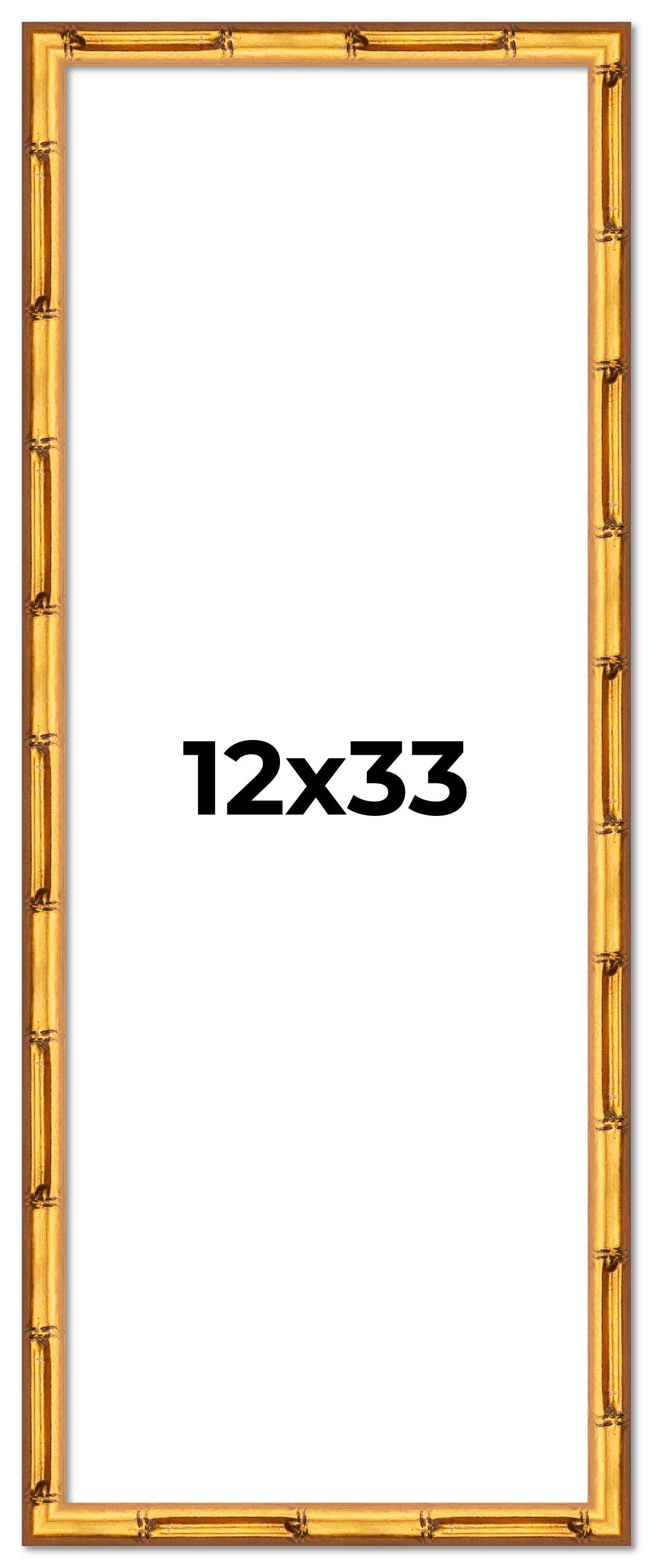 12x33 Frame Gold Bamboo Solid Wood Picture Frame | 1 Inch Moulding ...