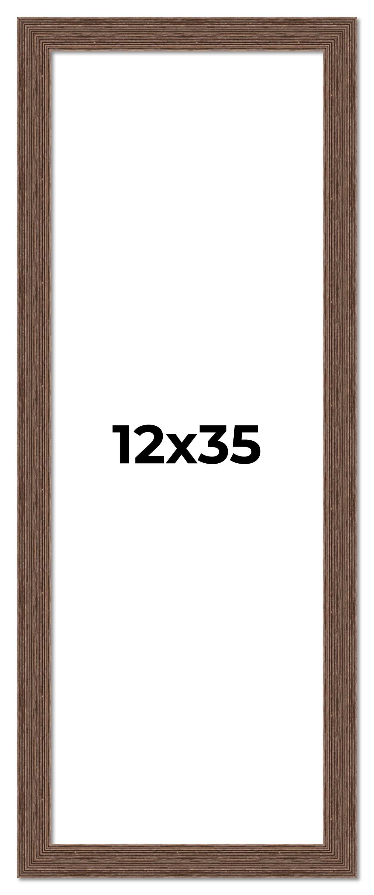 12x35 Frame Brown Farmhouse Solid Wood Picture Frame Width 1.5 Inches ...