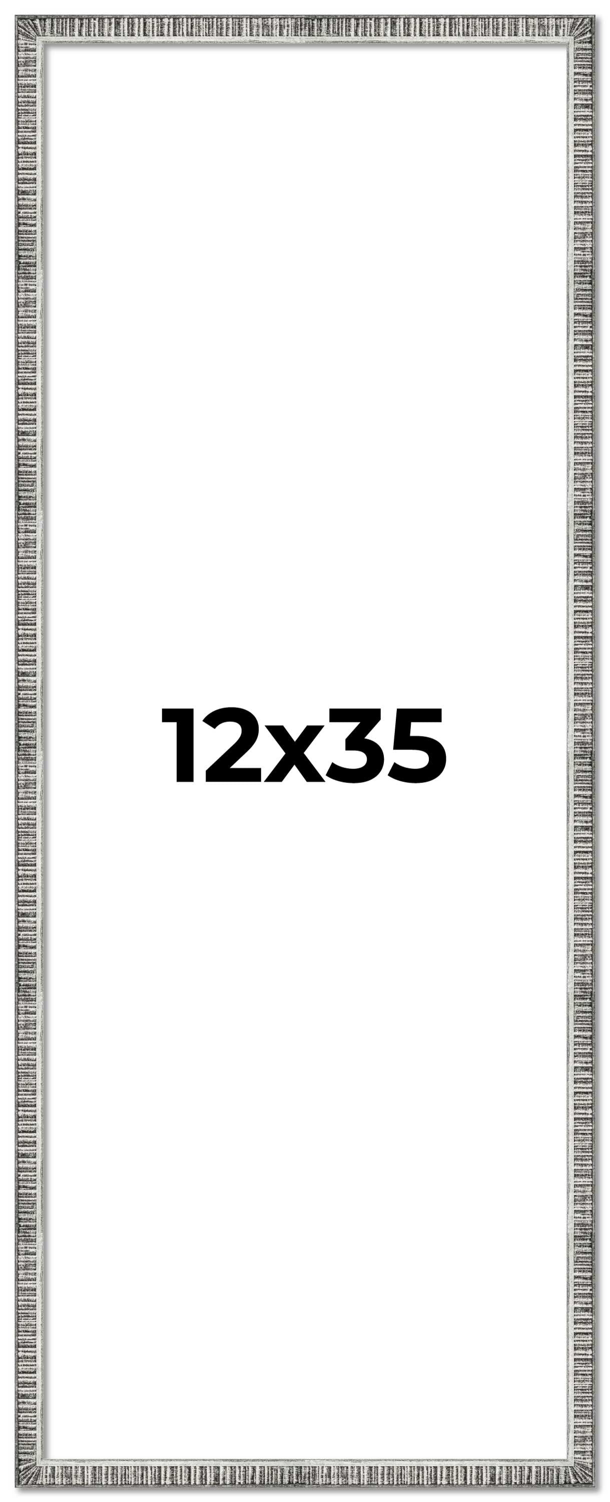 12x35 Frame Silver Picture Frame - Complete Modern Photo Frame Includes ...