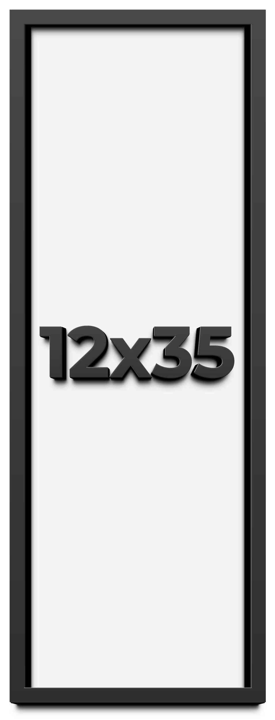 12x35 Shadow Box Frame Black | 1 inches Deep Real Wood Contemporary ...