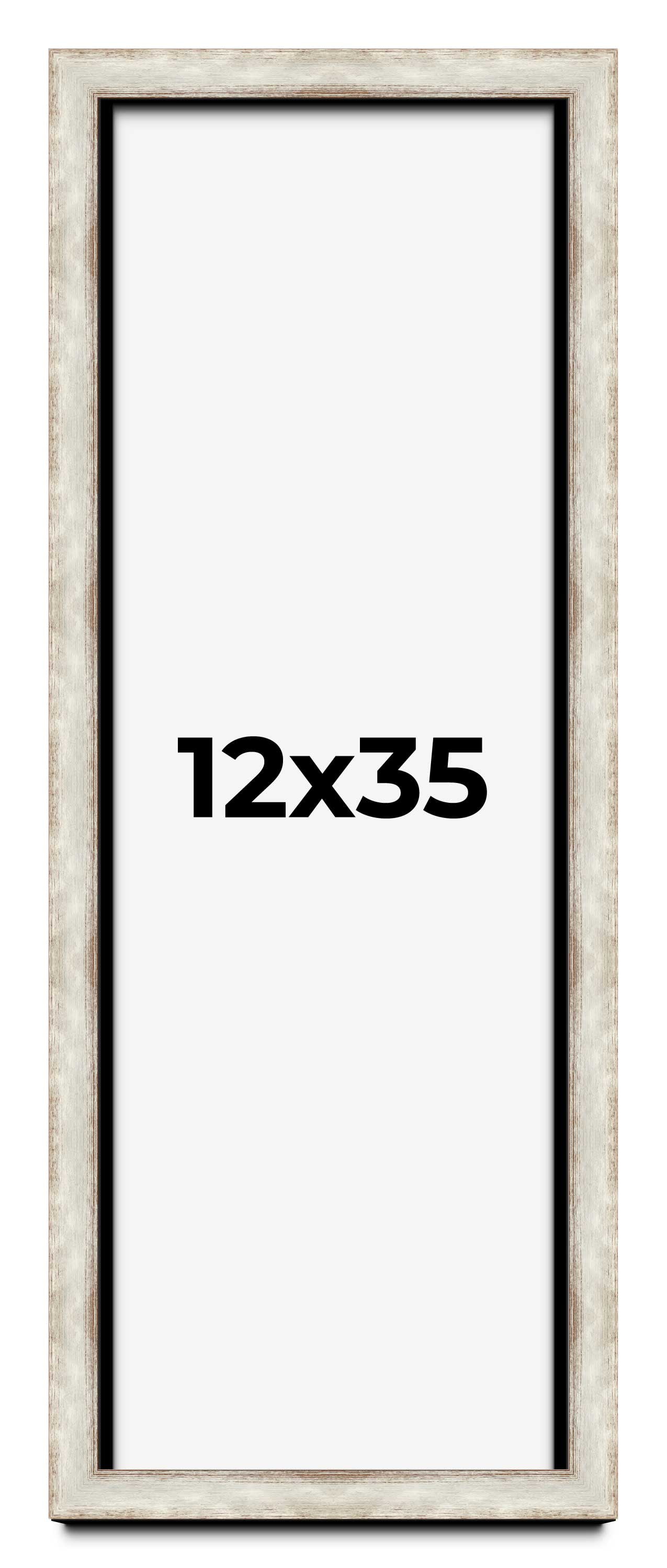 12x35 Shadow Box Frame Silver | 1.625 Inches Deep Real Wood ...
