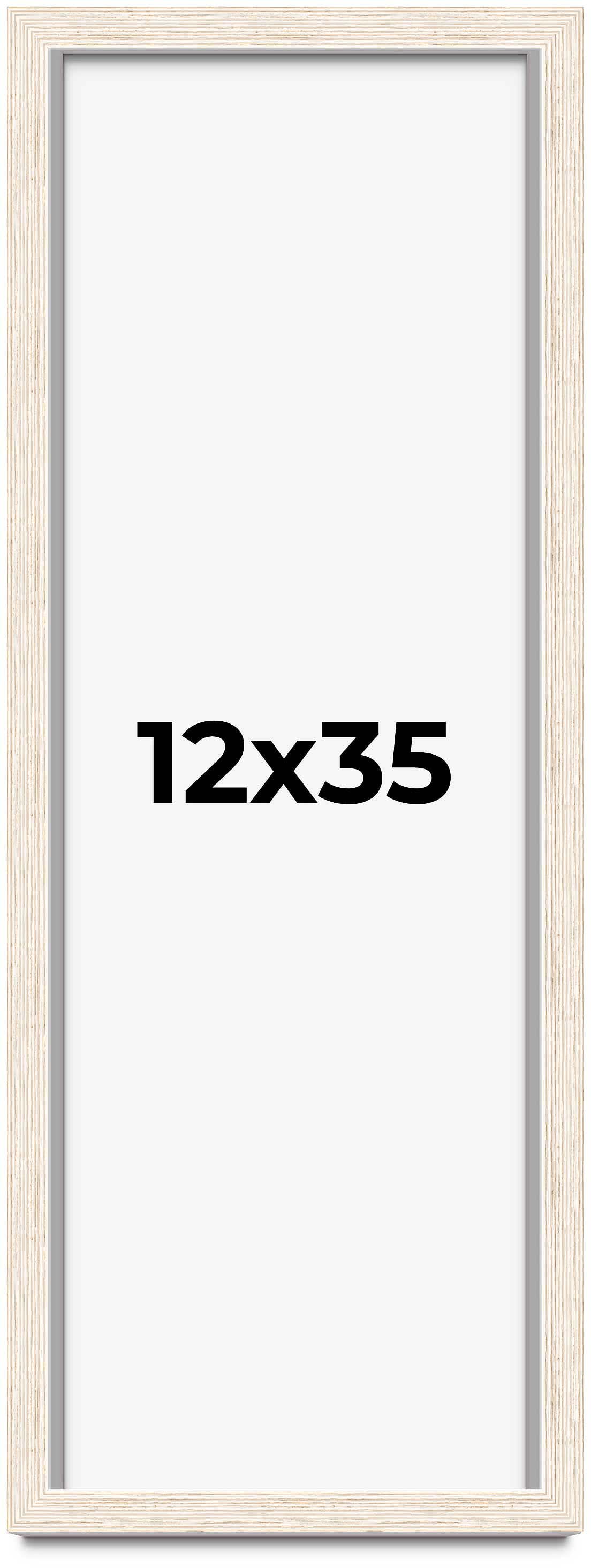 12x35 Shadow Box Frame White | 1.125 Inches Deep Real Wood Rustic ...