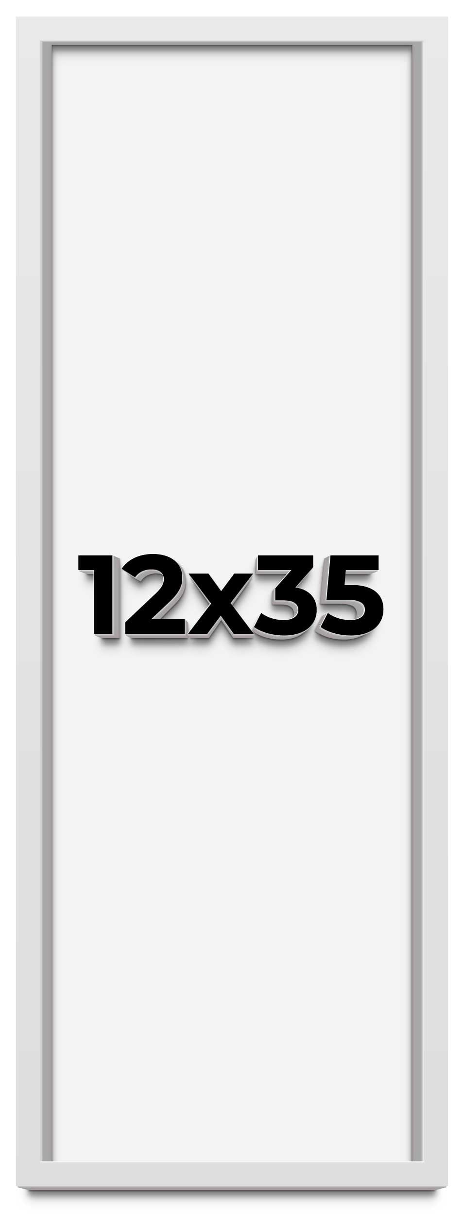 12x35 Shadow Box Frame White | 1 Inches Deep Real Wood Contemporary ...