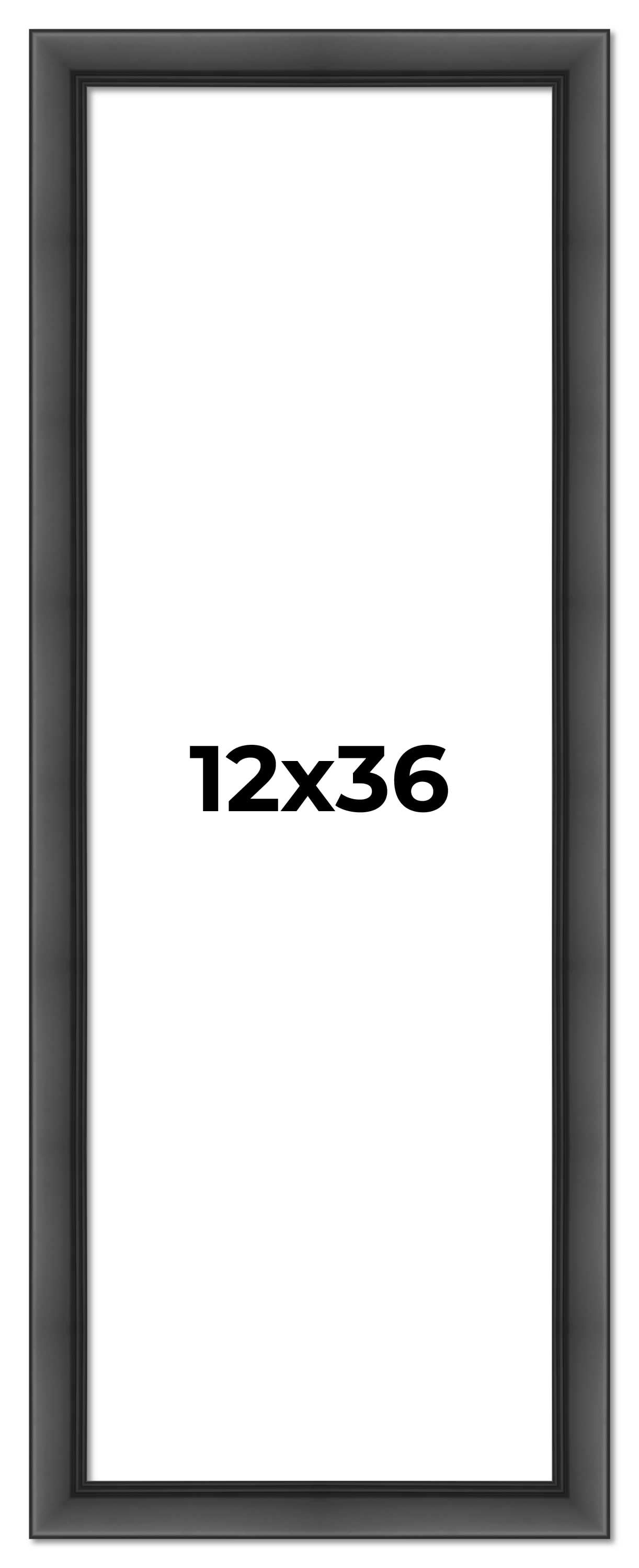 12x36 - 12 x 36 Contemporary Black Solid Wood Frame with UV Framer's ...
