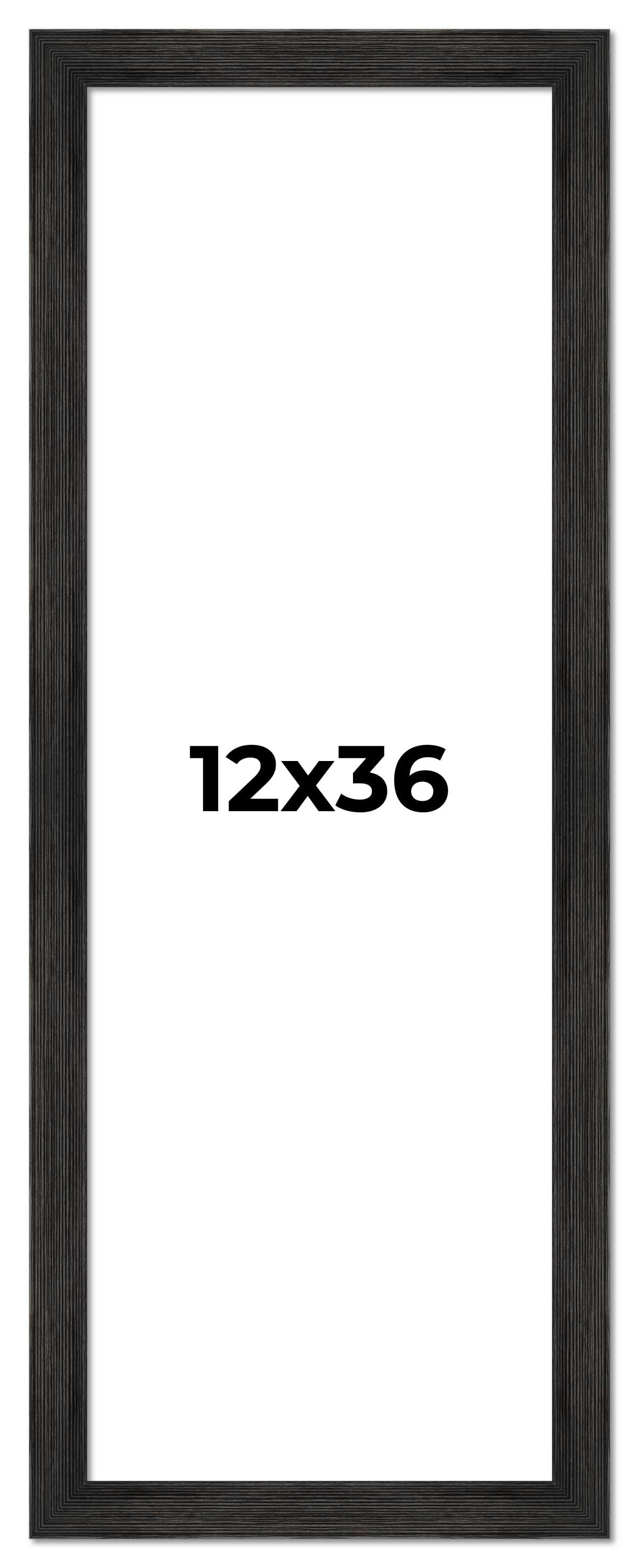 12x36 Frame Black Rustic Barnwood Solid Wood Picture Frame | 1.5 Inch ...