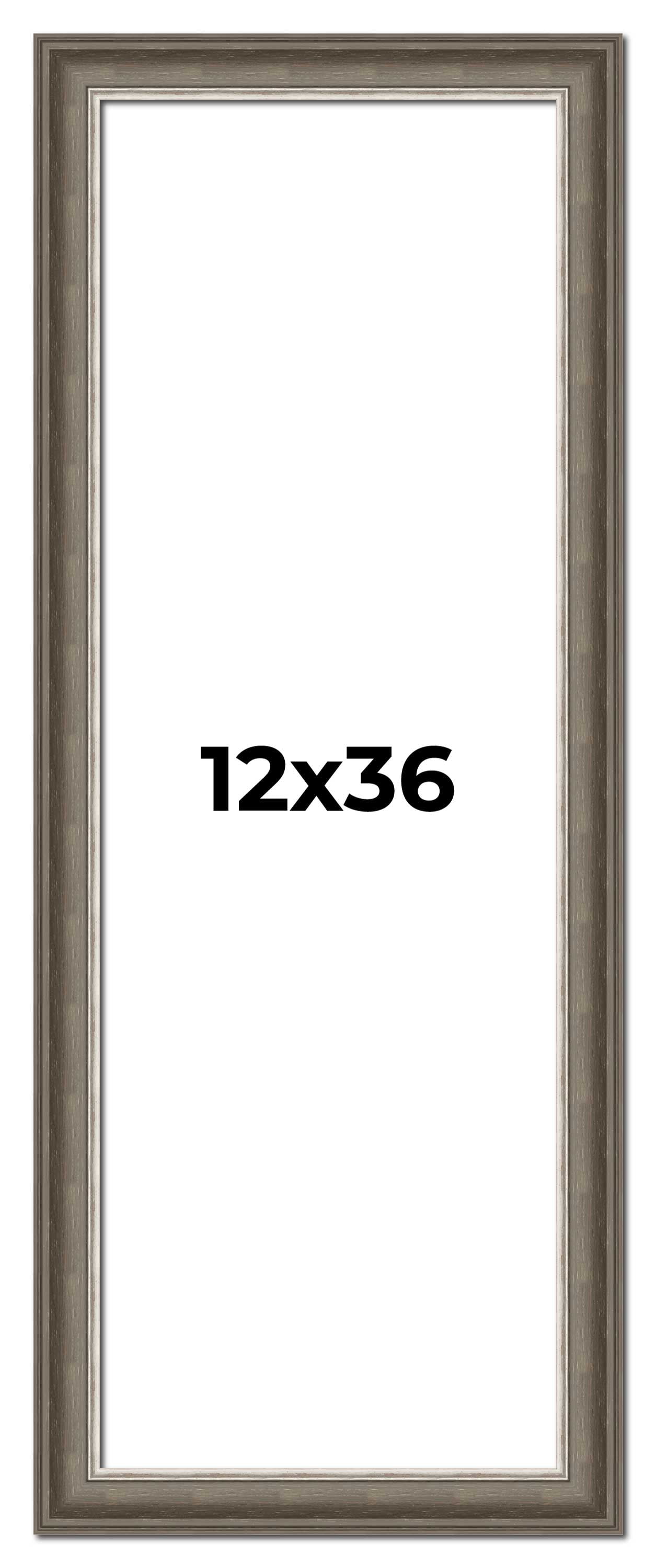 12x36 Frame Brown Solid Wood Picture Frame | 1.75 Inch Moulding Width ...