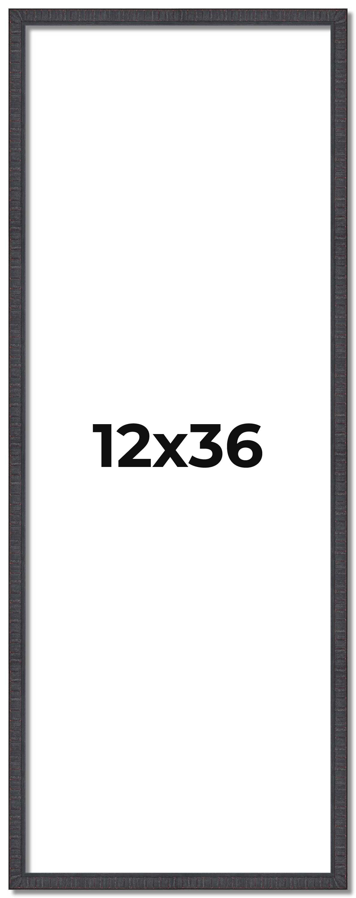 12x36 Frame Brown Solid Wood Picture Frame Includes UV Acrylic ...