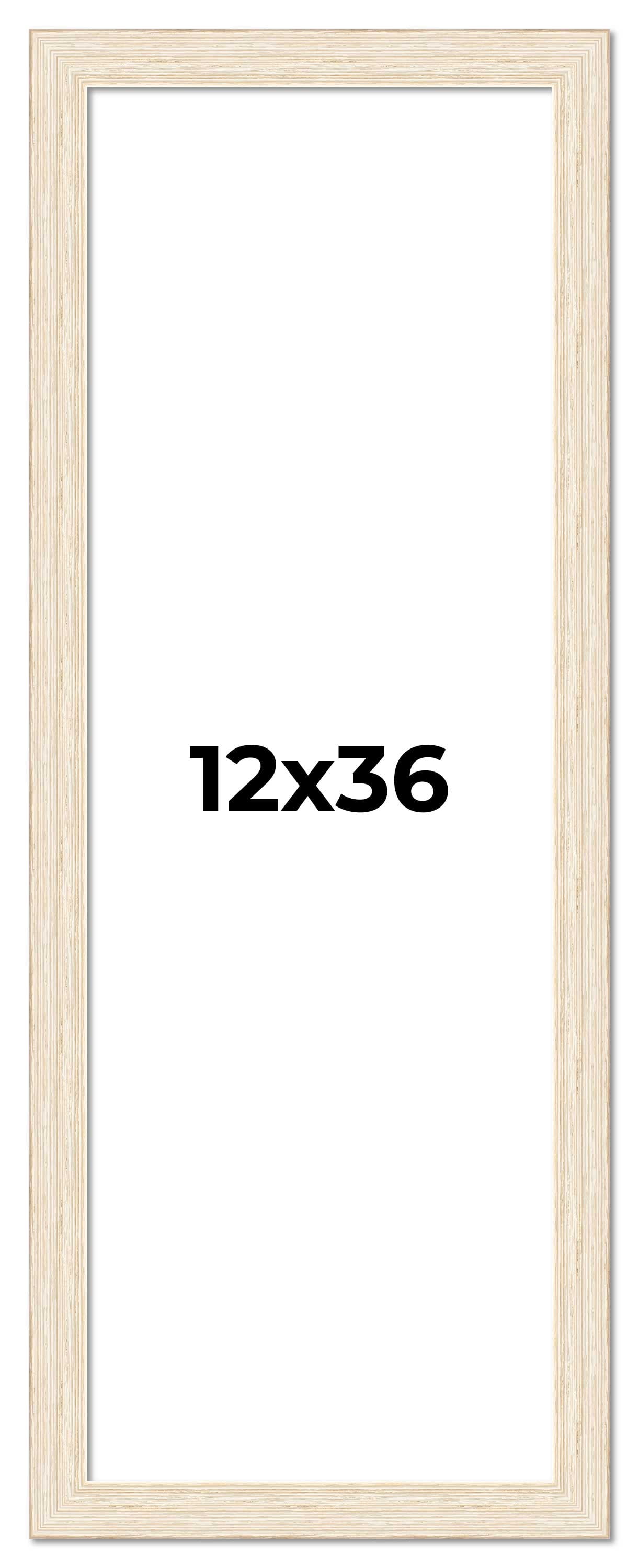 12x36 Frame White Barnwood Picture Frame Includes UV Acrylic Plexiglass ...