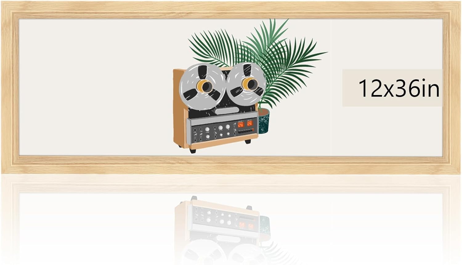 12x36 Picture Frame, Natural Wood Poster Frame, Home Decor Natural ...