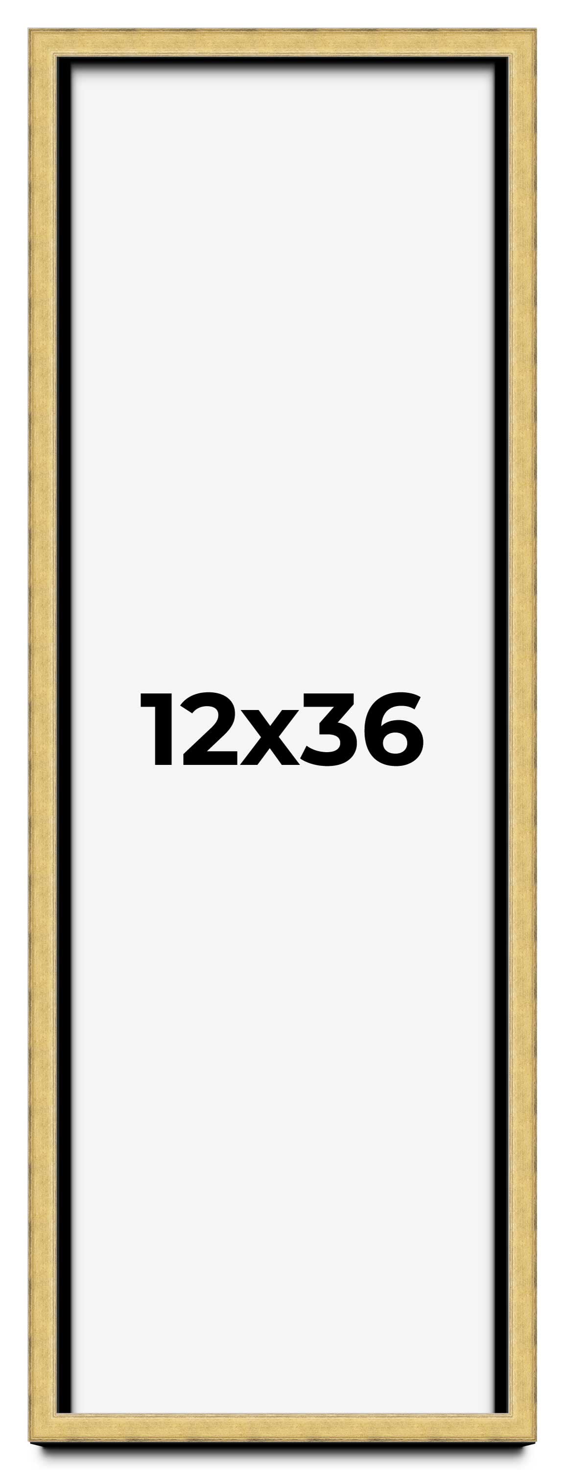12x36 Shadow Box Frame Gold | 1.375 Inches Deep Real Wood Contemporary ...