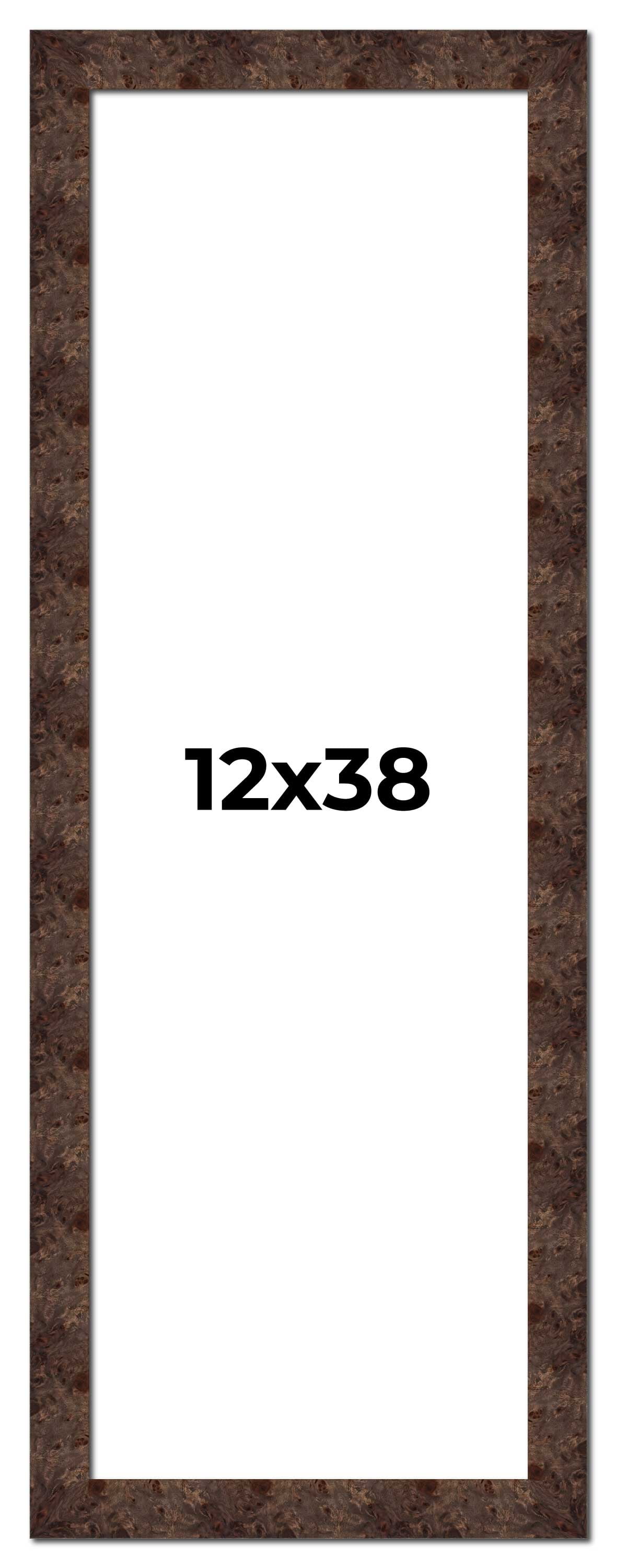 12x38 Frame Brown Burl Real Wood Picture Frame Width 1.625 Inches ...