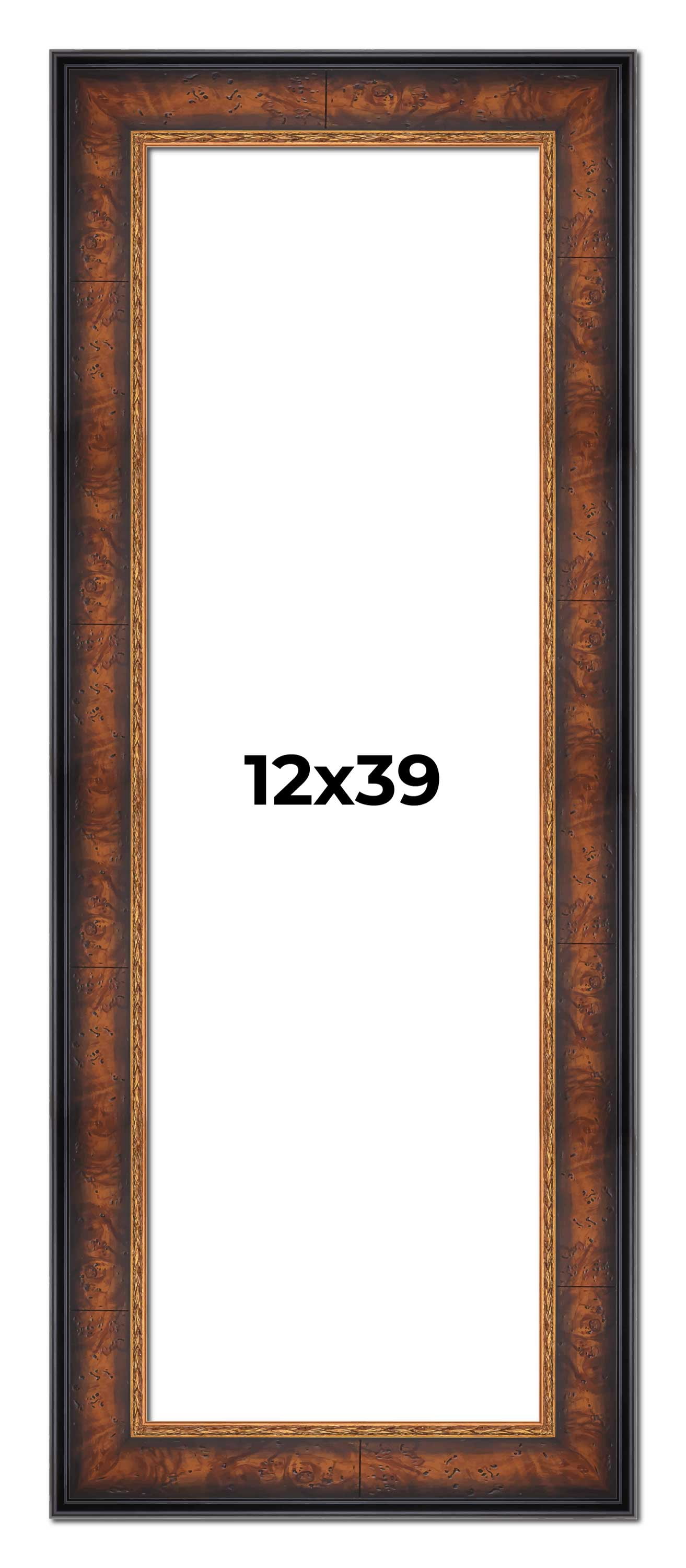 12x39 Frame Brown Walnut Gold Ornate Trim Solid Wood Plein Air Picture ...