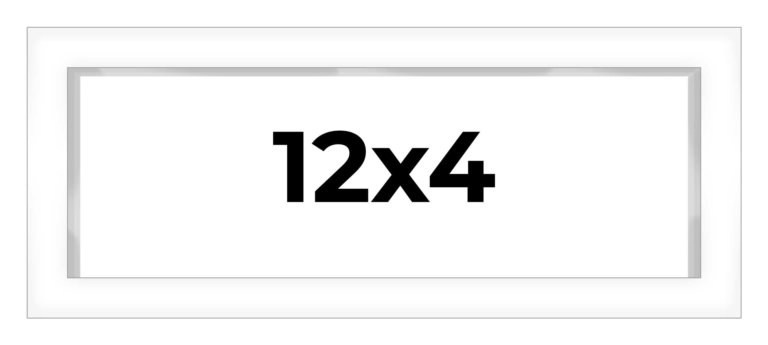 12x4 White Shadowbox Frame - Interior Size 12x4 by 1 Inches - Made to ...