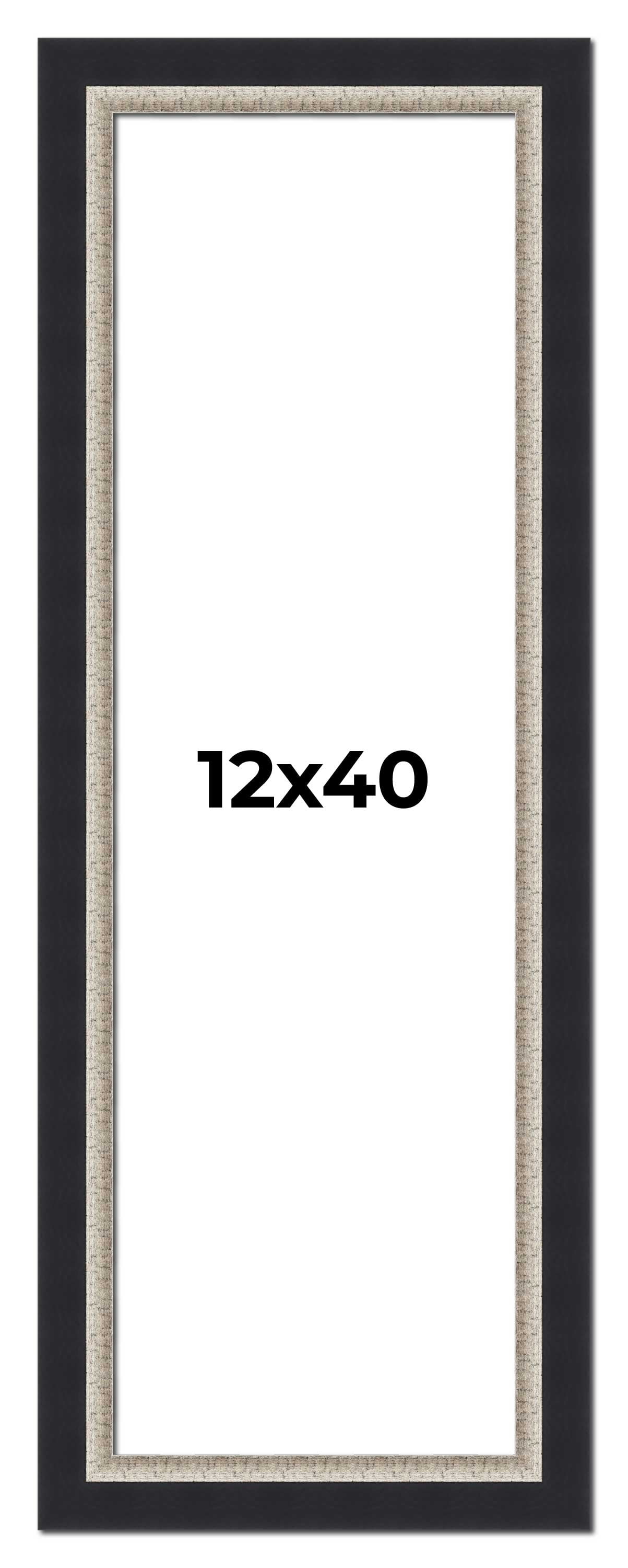 12x40 Frame Black Real Wood Picture Frame Width 2.25 Inches | Interior ...
