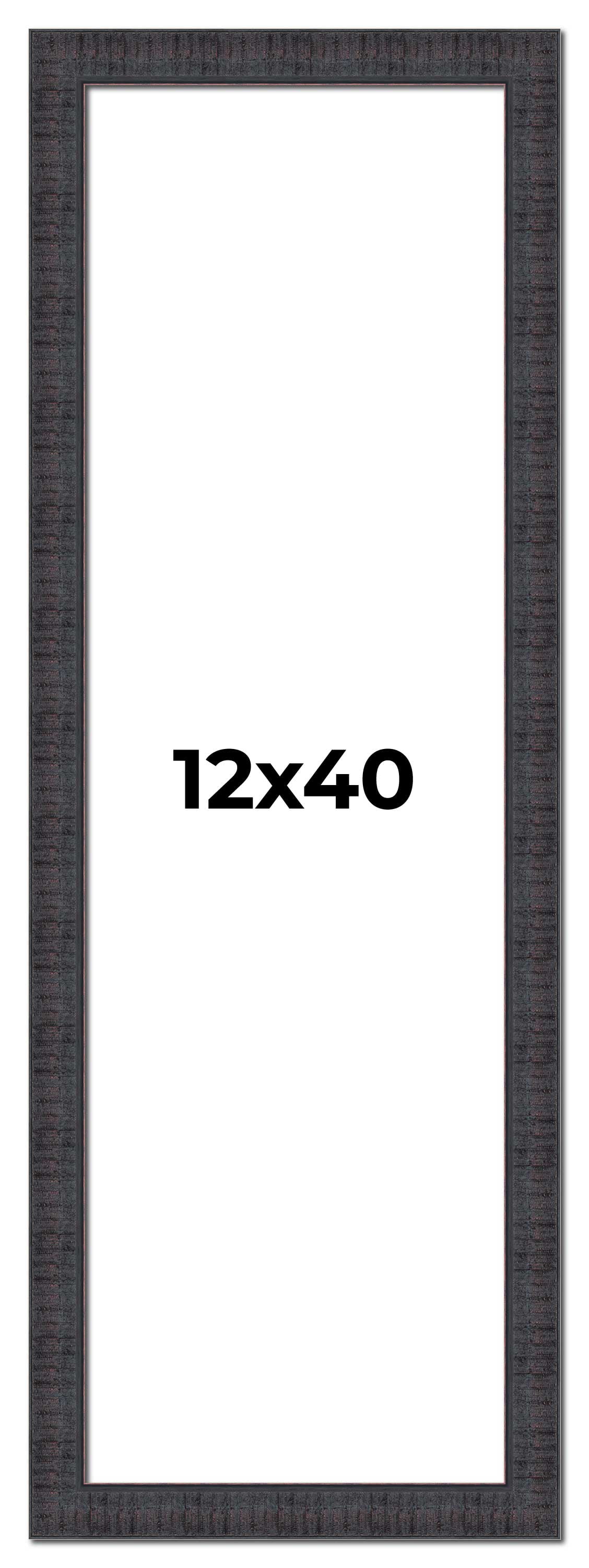 12x40 Frame Brown Rustic Solid Wood Picture Frame 1.5 Inches Wide ...