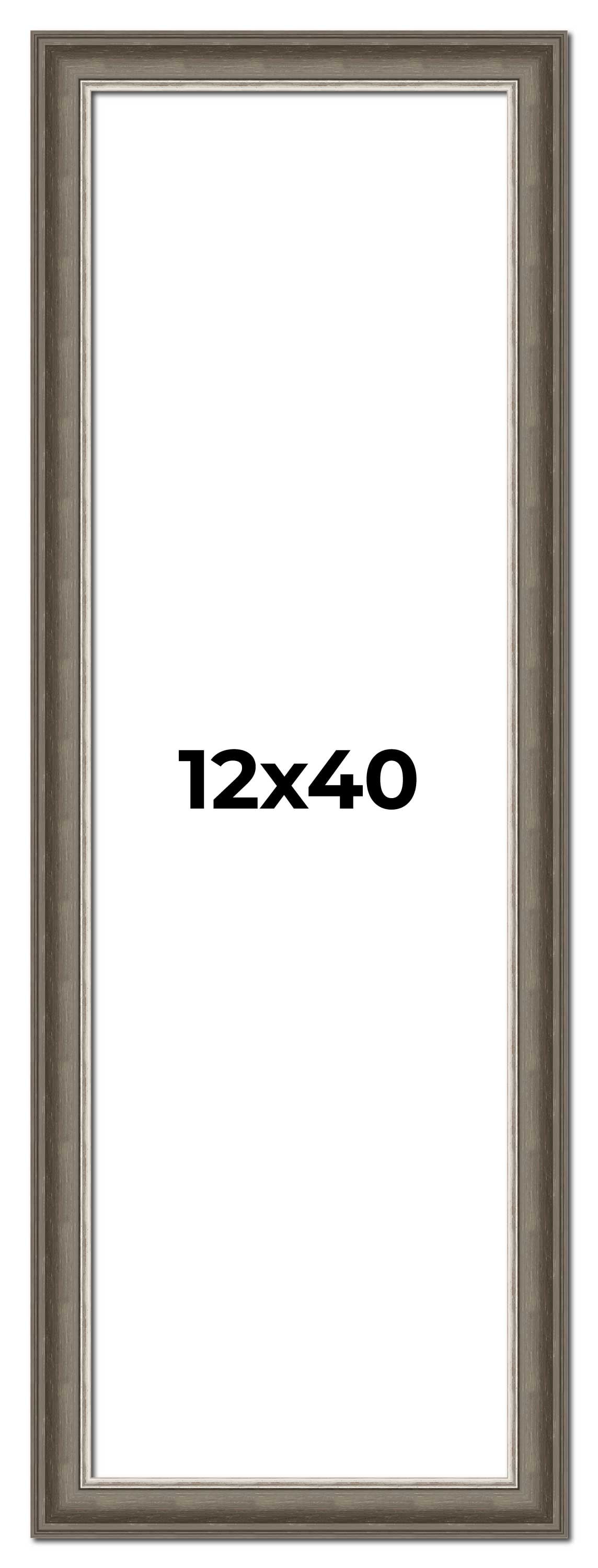 12x40 Frame Brown Solid Wood Picture Frame | 1.75 Inch Moulding Width ...
