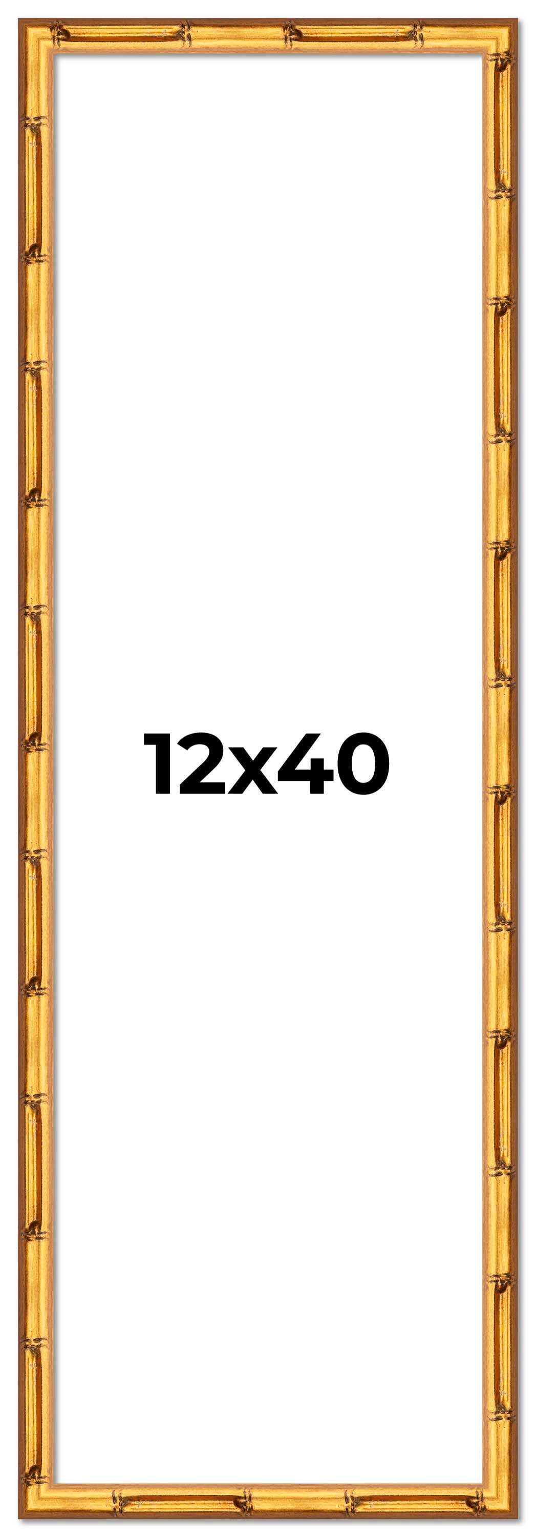 12x40 Frame Gold Bamboo Picture Frame - Complete Modern Photo Frame ...