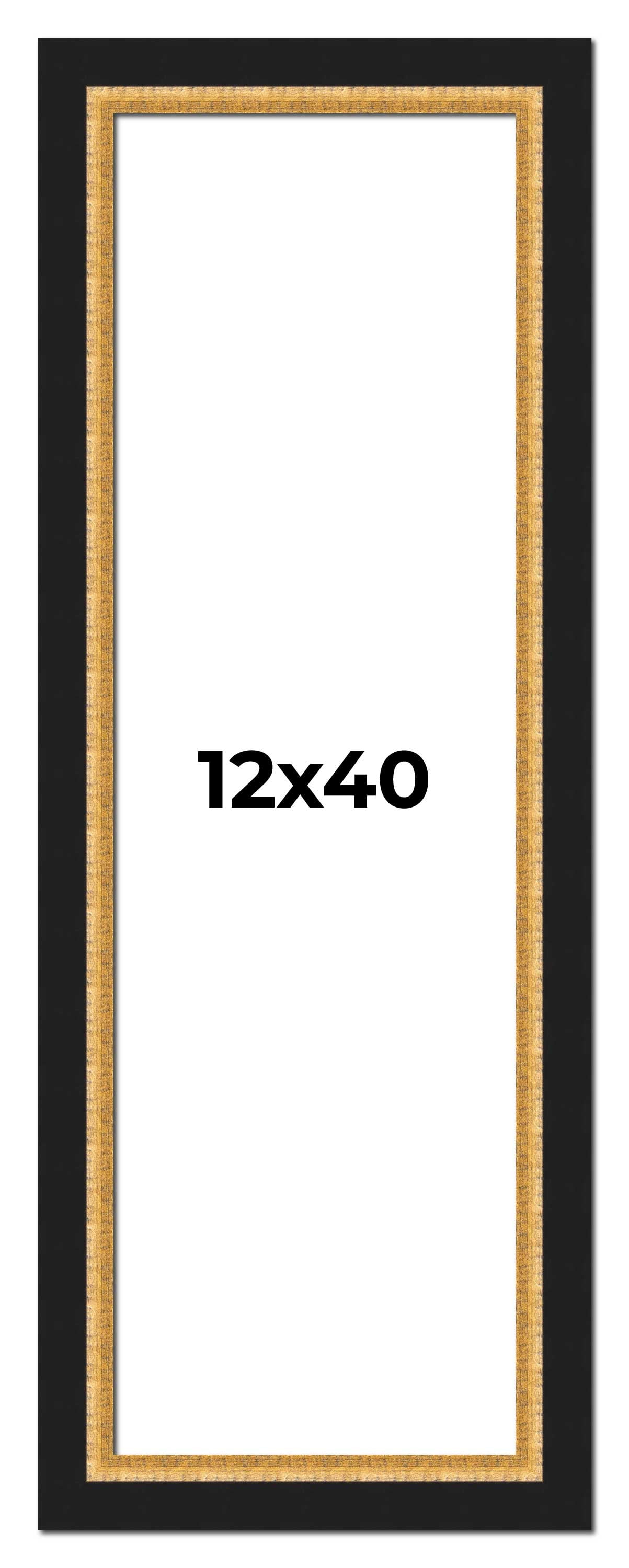 12x40 Frame Gold Real Wood Picture Frame Width 2.25 Inches | Interior ...