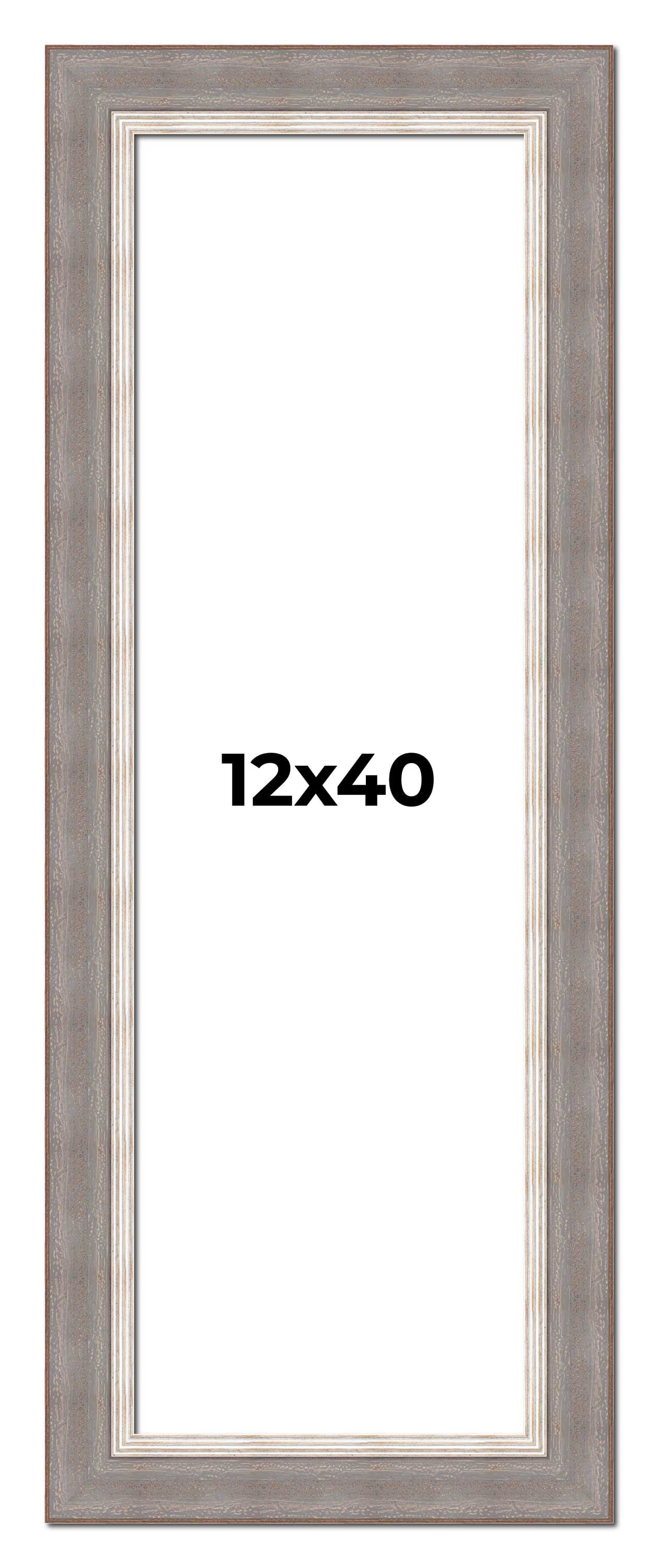 12x40 Frame Grey Real Wood Picture Frame Width 2.75 Inches | Interior ...