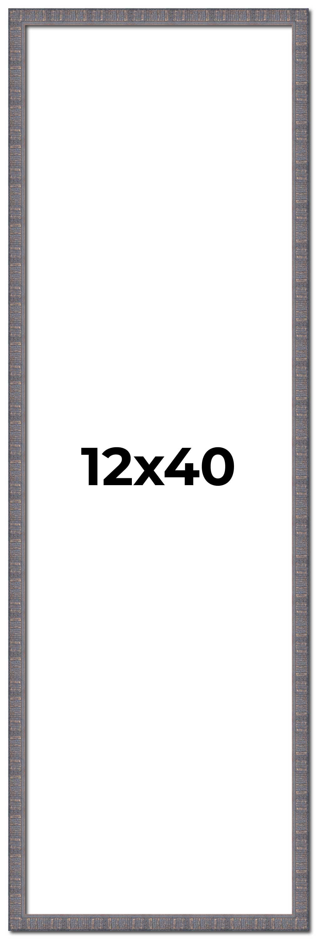 12x40 Frame | Slate Blue Distressed Wood Picture Frame | 0.75 Inch ...
